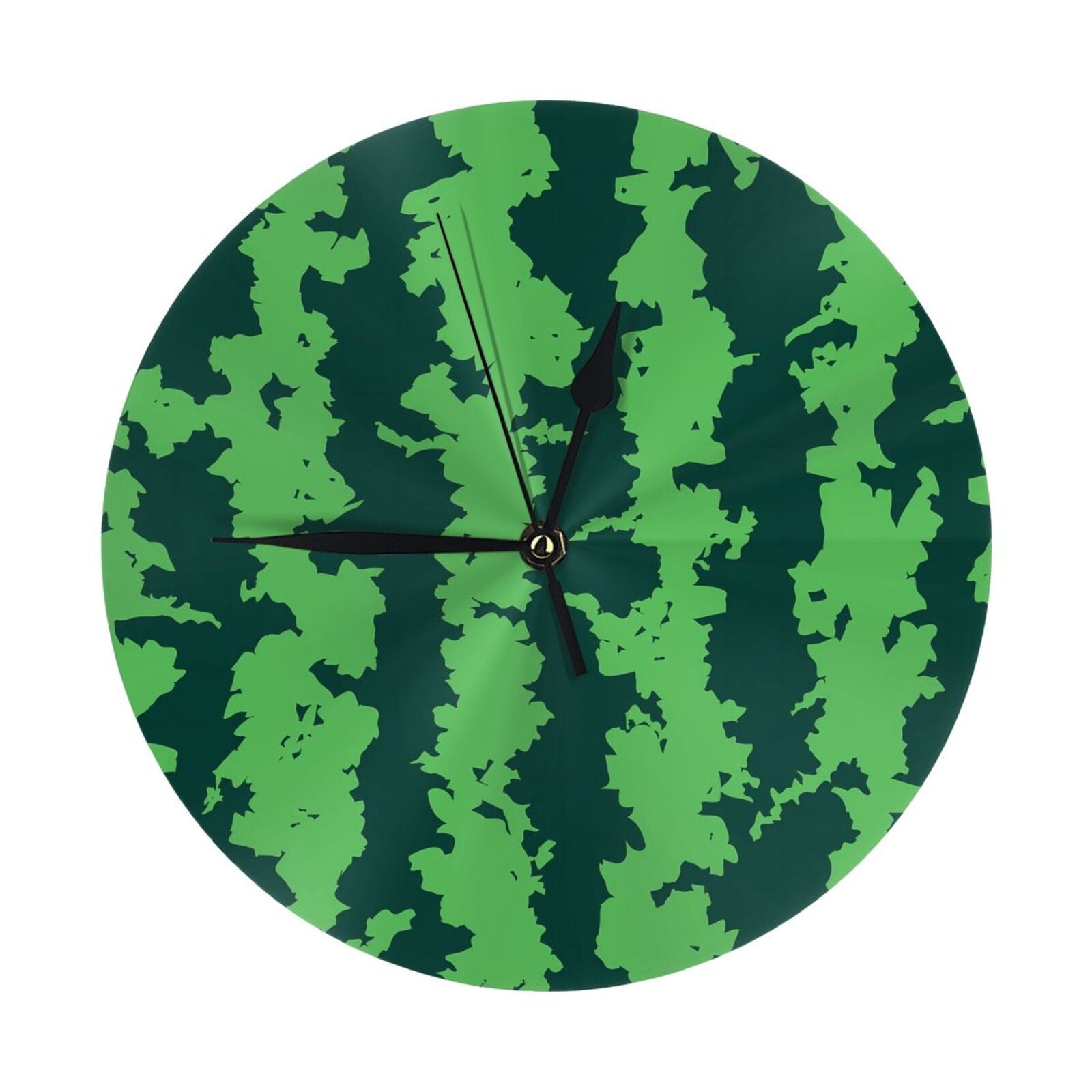 Wall Clock, Green Stripes Of Watermelon Wall Clocks Battery Operated ...