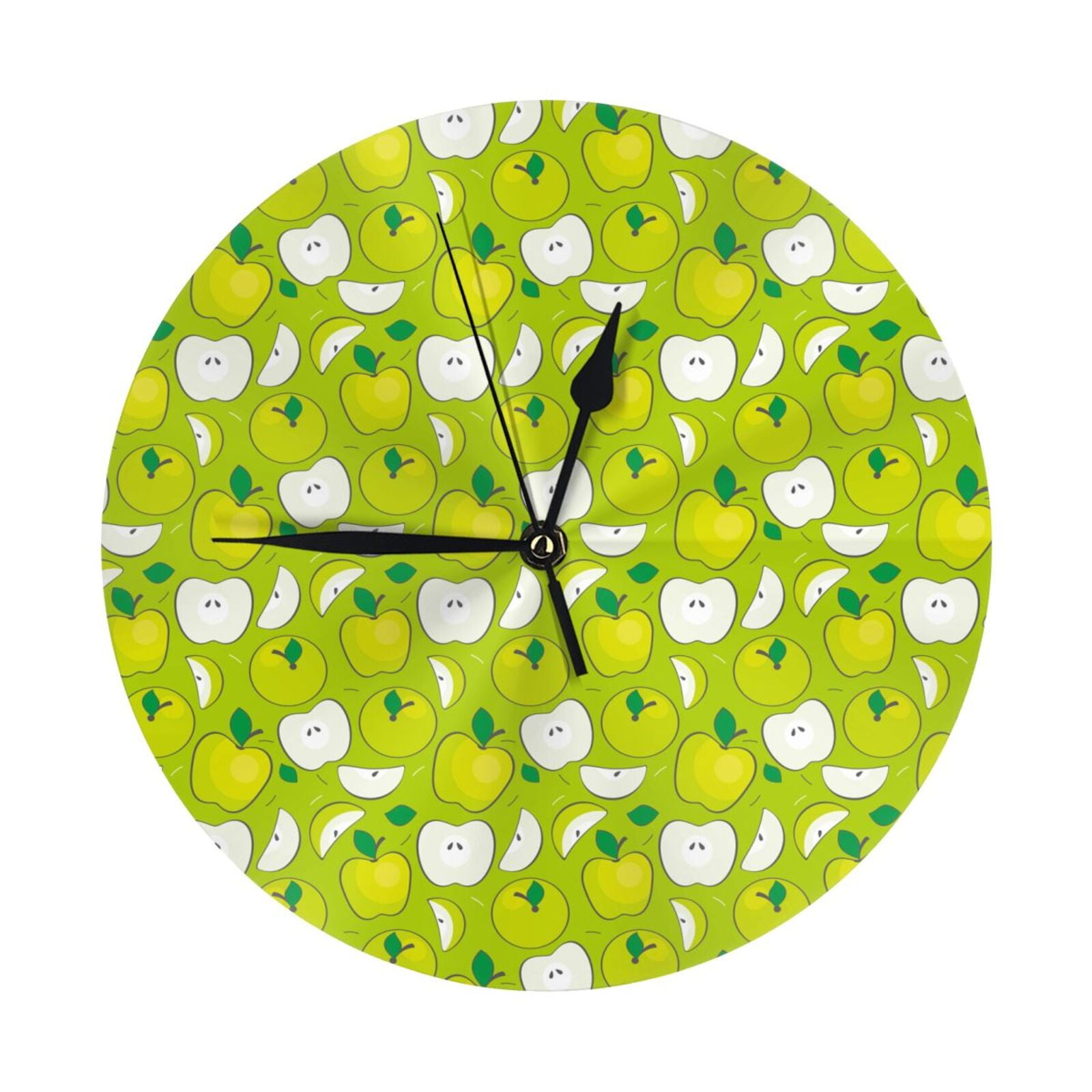 Wall Clock Green fruit Wall Clocks Battery Operated, Modern Wall Clock ...