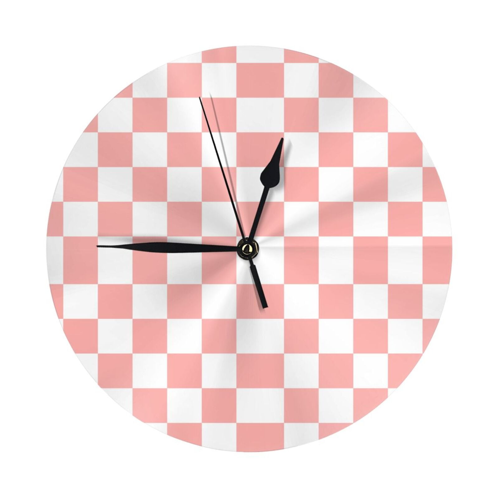 Wall Clock, Groovy 70s vintage pink white Grid Wall Clocks Battery ...