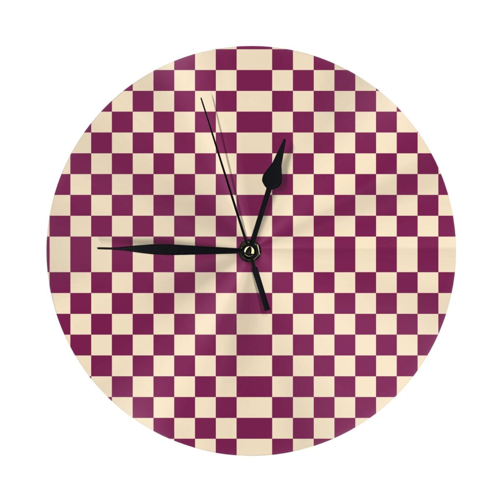 Wall Clock, Groovy hippie checkered vintage Wall Clocks Battery ...