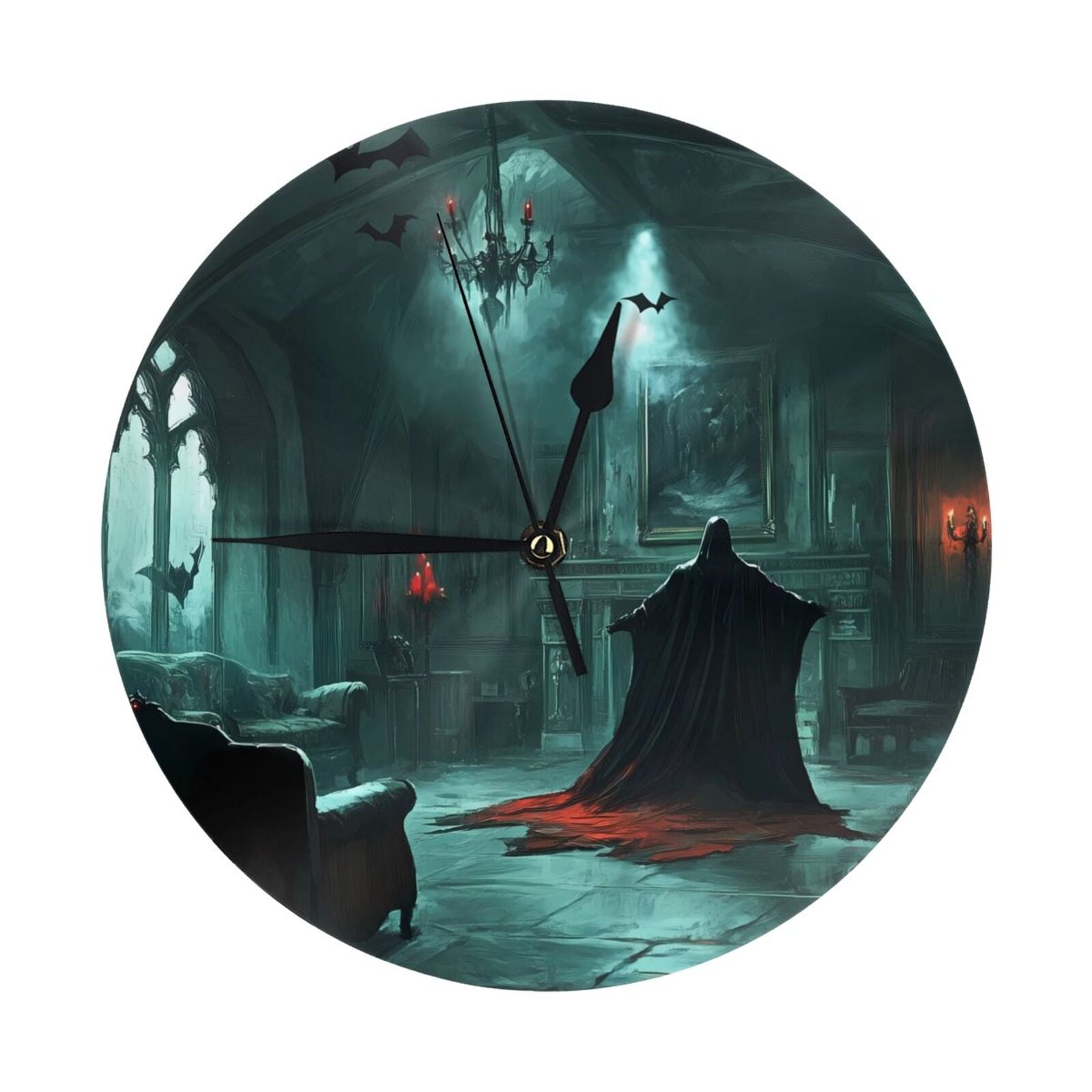 Wall Clock Halloween Ghost Living Room Wall Clocks Battery Operated ...