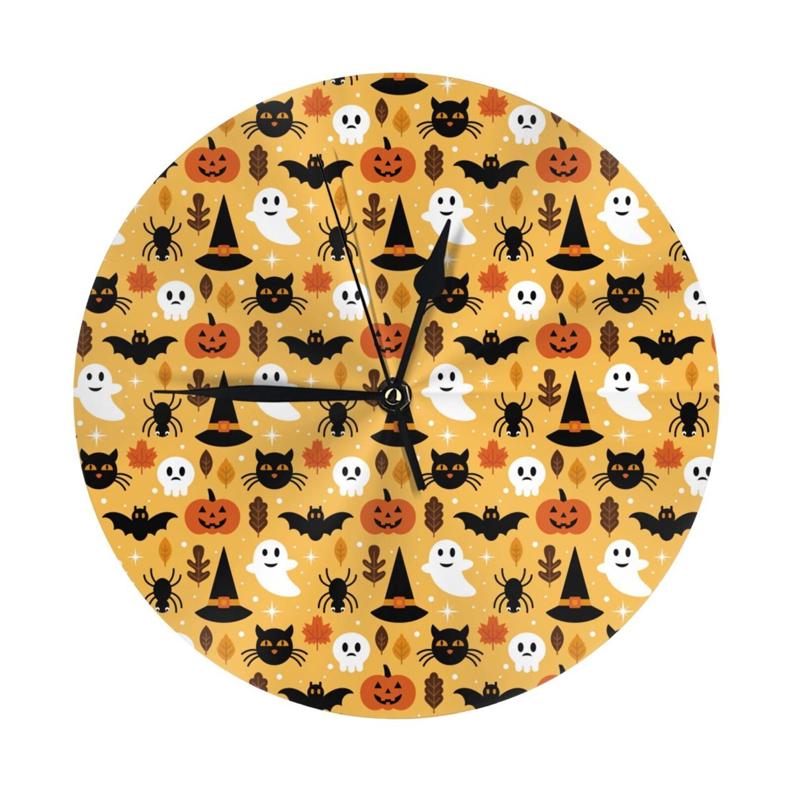 Wall Clock, Halloween Ghost Pumpkin Wall Clocks Battery Operated Silent ...