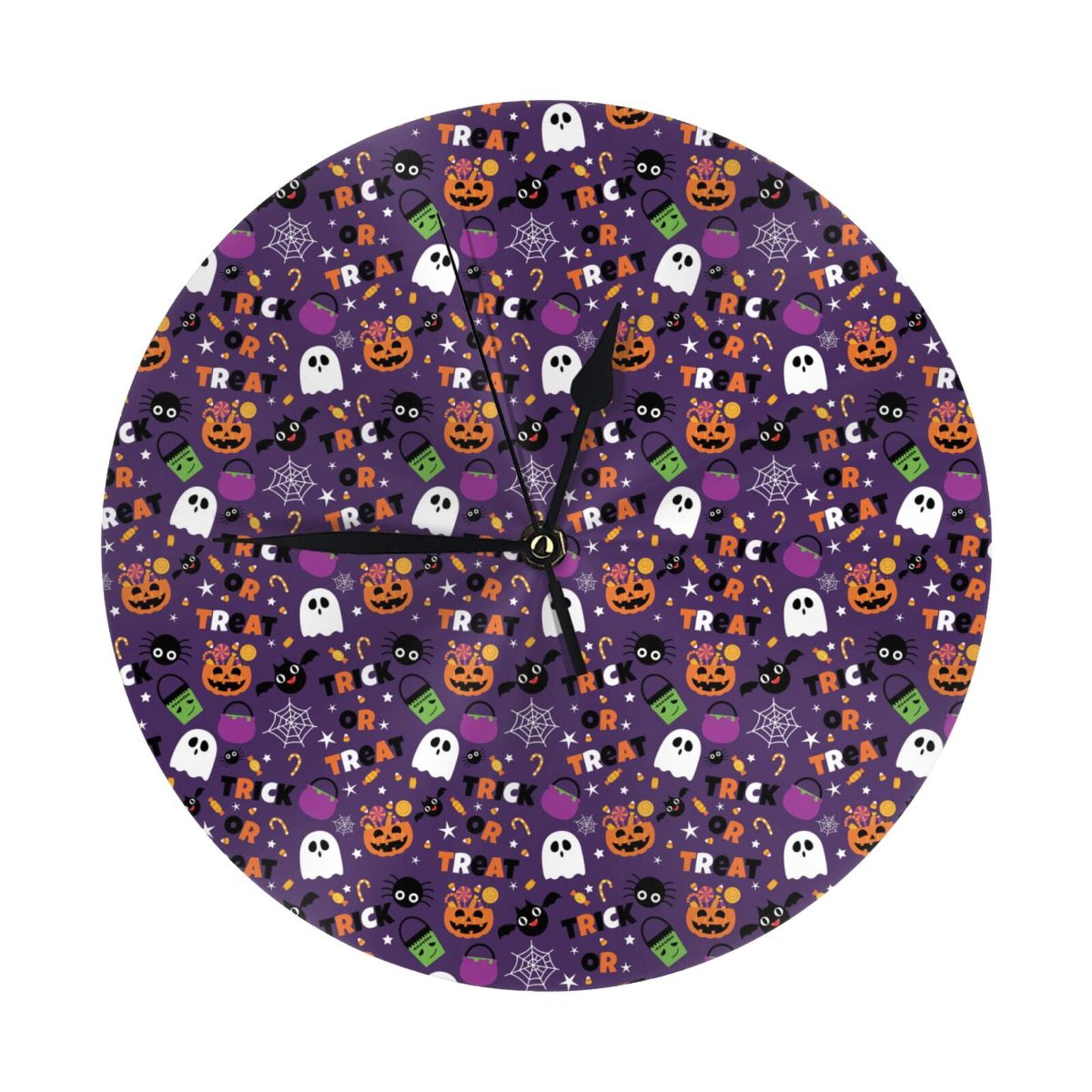 Wall Clock, Halloween Sweet Candy Wall Clocks Battery Operated Silent ...