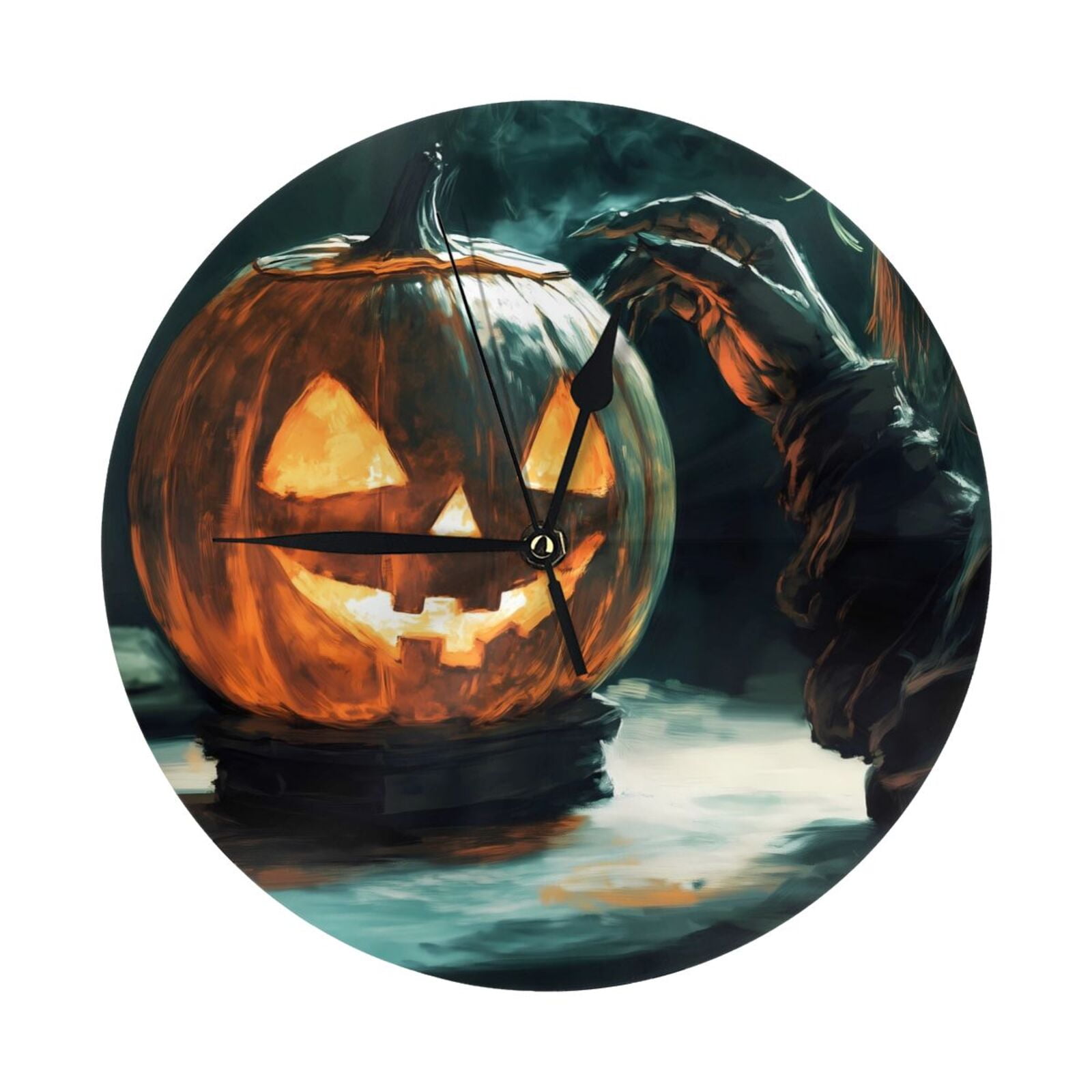 Wall Clock, Halloween Witch Mysterious Pumpkin Wall Clocks Battery ...