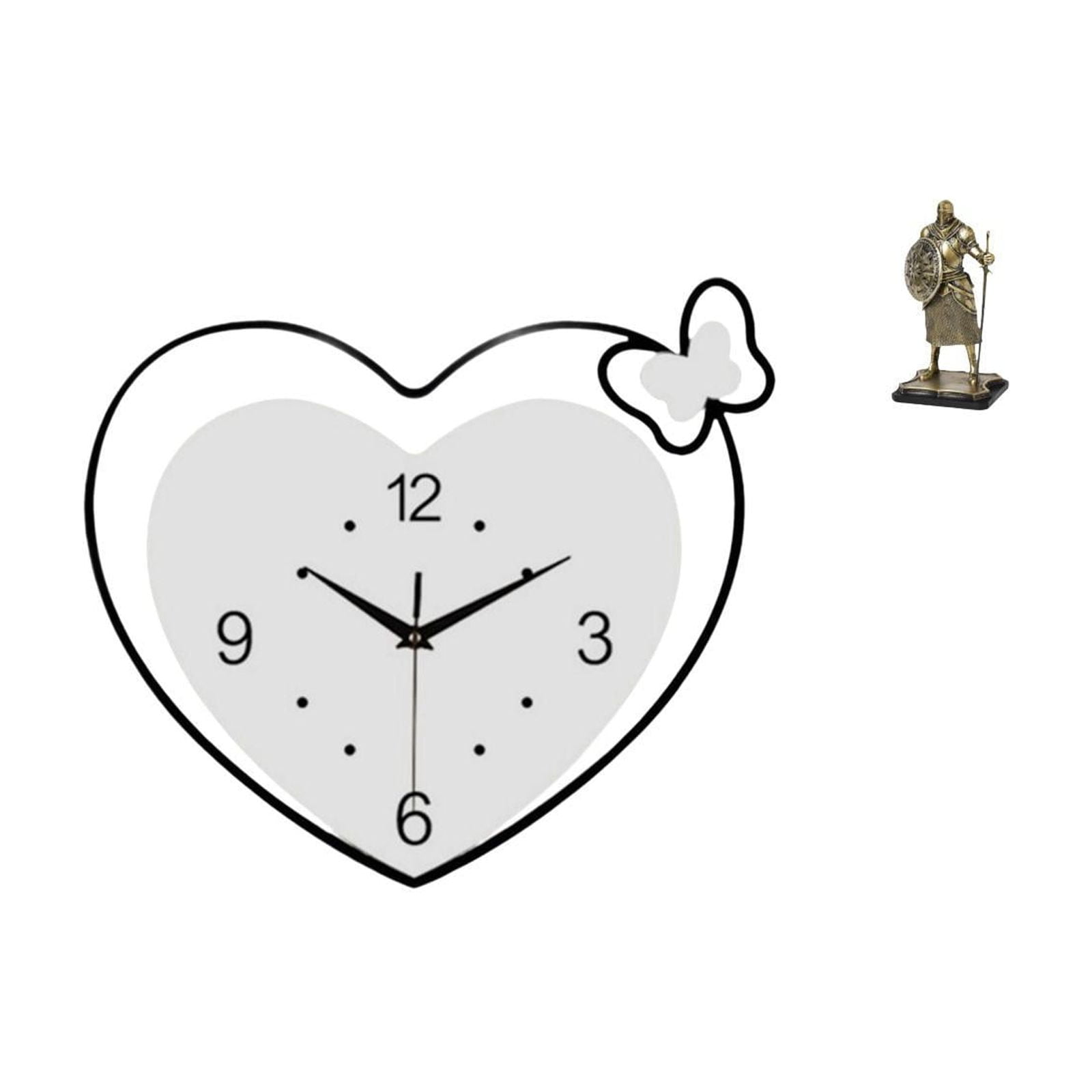 Wall Clock Hanging Timepiece Figurine Resin Construction Quiet ...