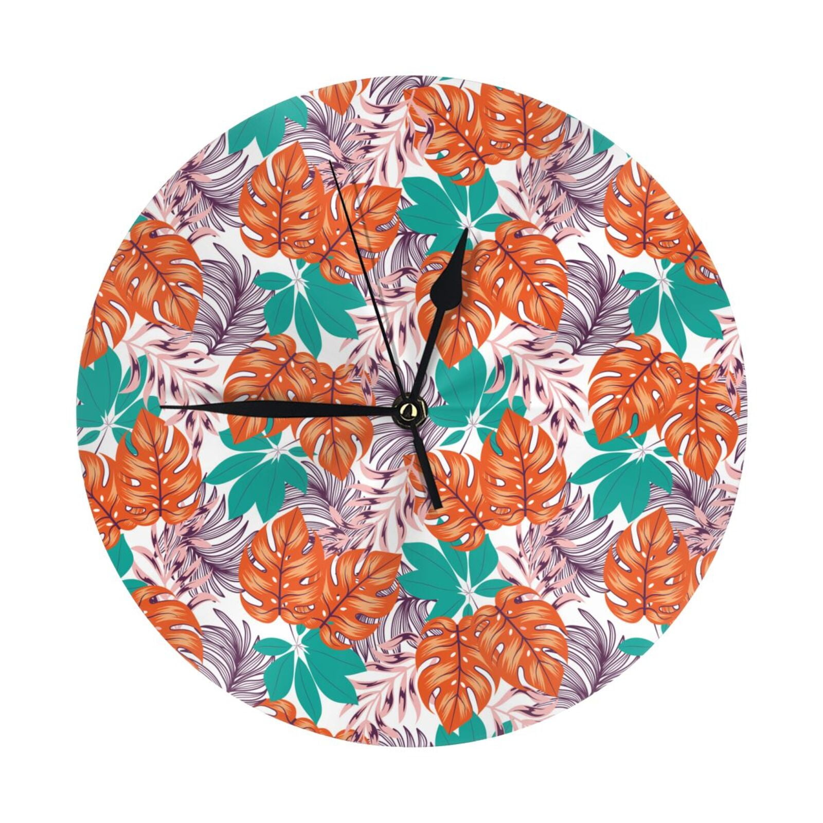 Wall Clock, Hawaiian Style Blue Orange Wall Clocks Battery Operated ...