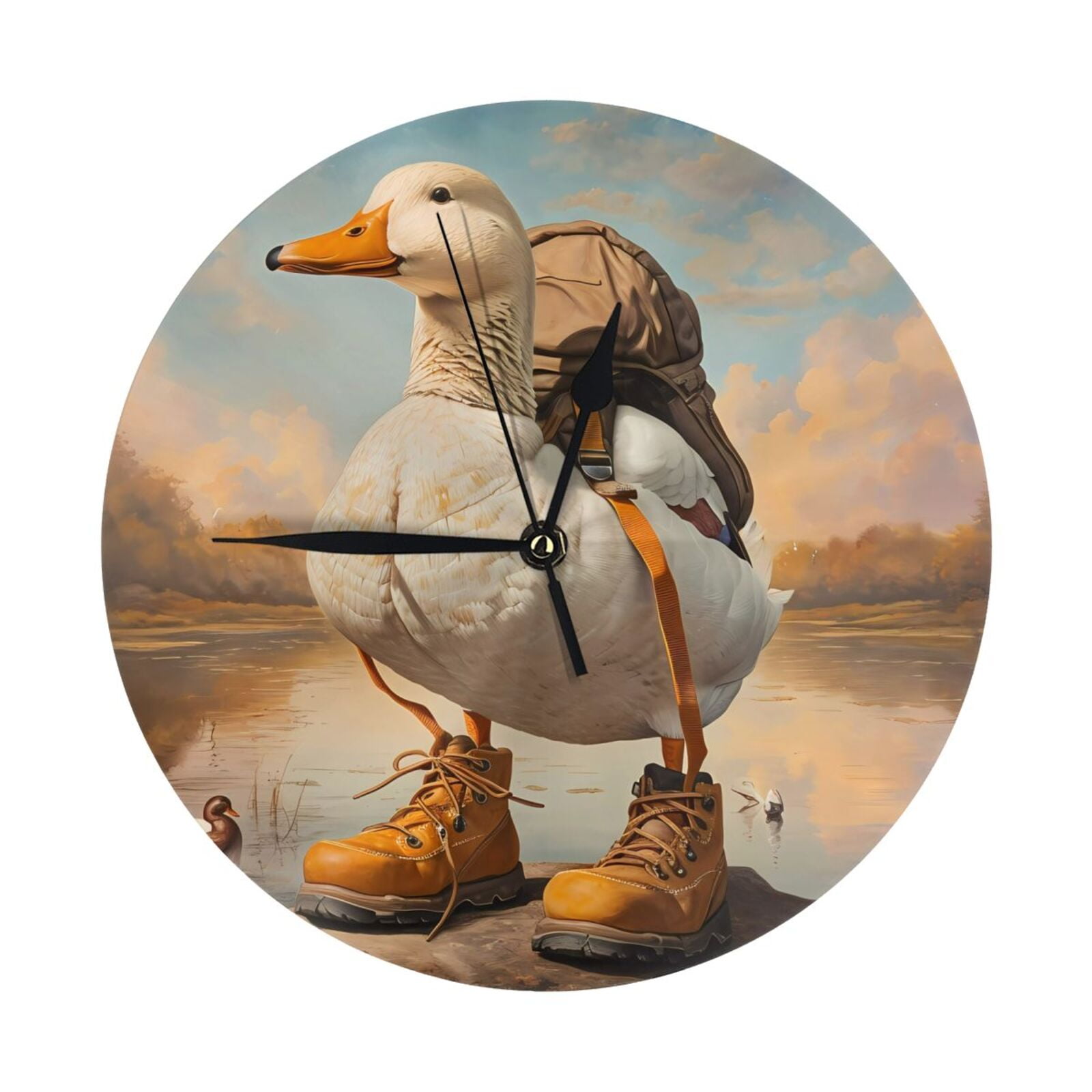 Wall Clock, Hiking Duck Wall Clocks Battery Operated Silent Kitchen ...