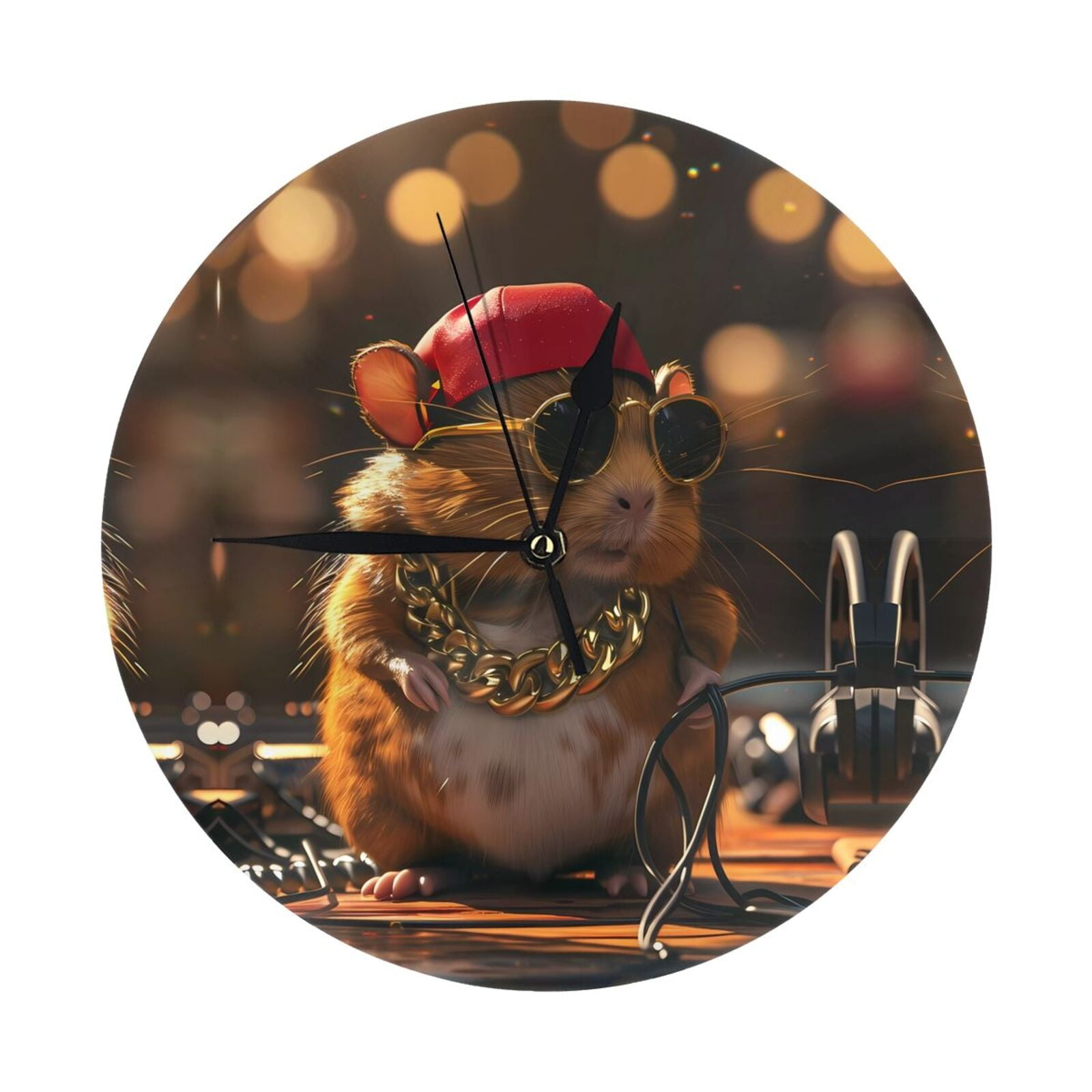 Wall Clock, Hip-Hop Guinea Pig. Wall Clocks Battery Operated Silent ...