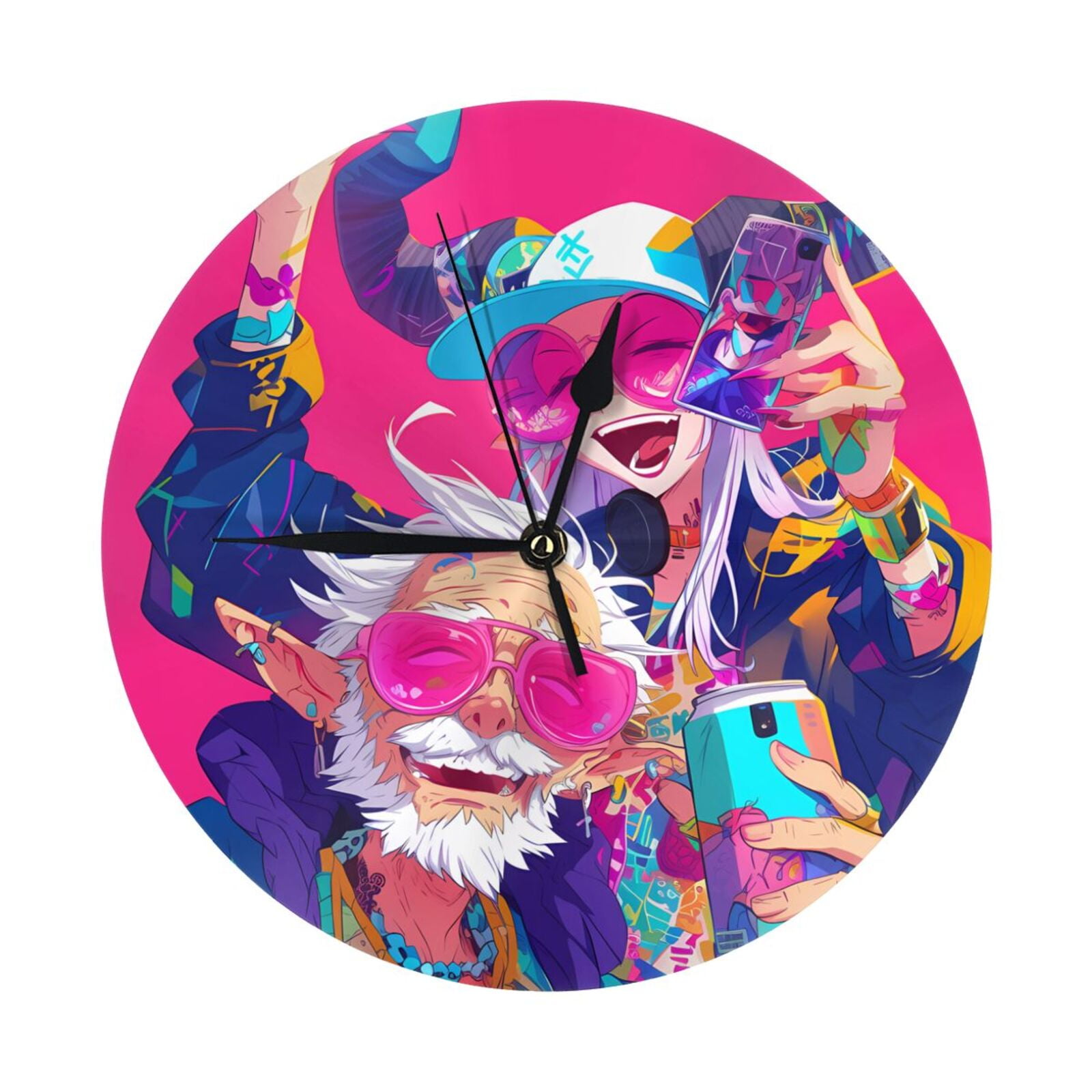 Wall Clock, Hip Hop People No.107 Wall Clocks Battery Operated Silent ...