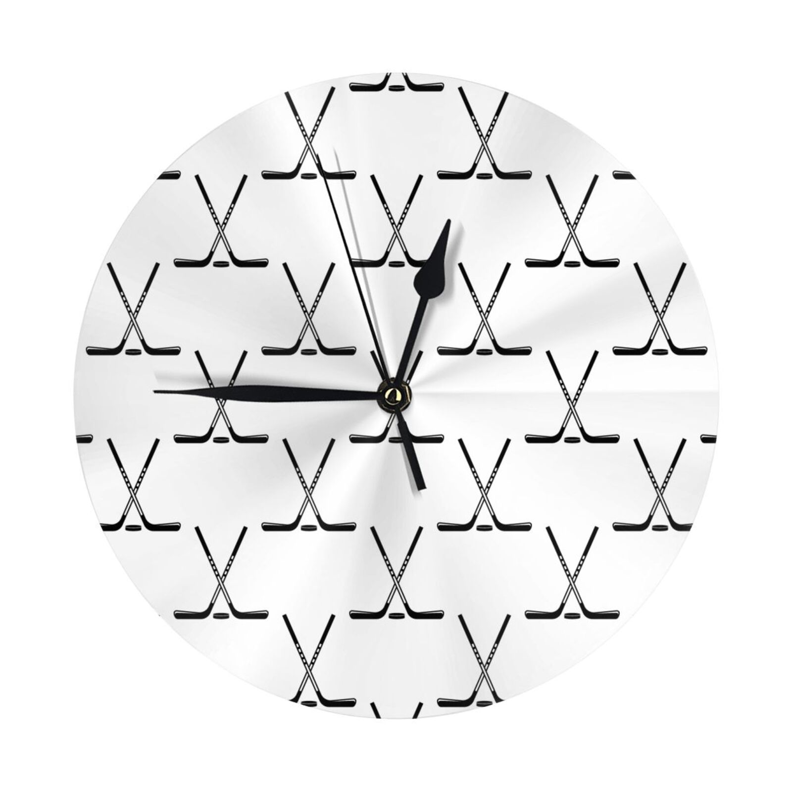 Wall Clock, Hockey Stick Sport Wall Clocks Battery Operated Silent ...