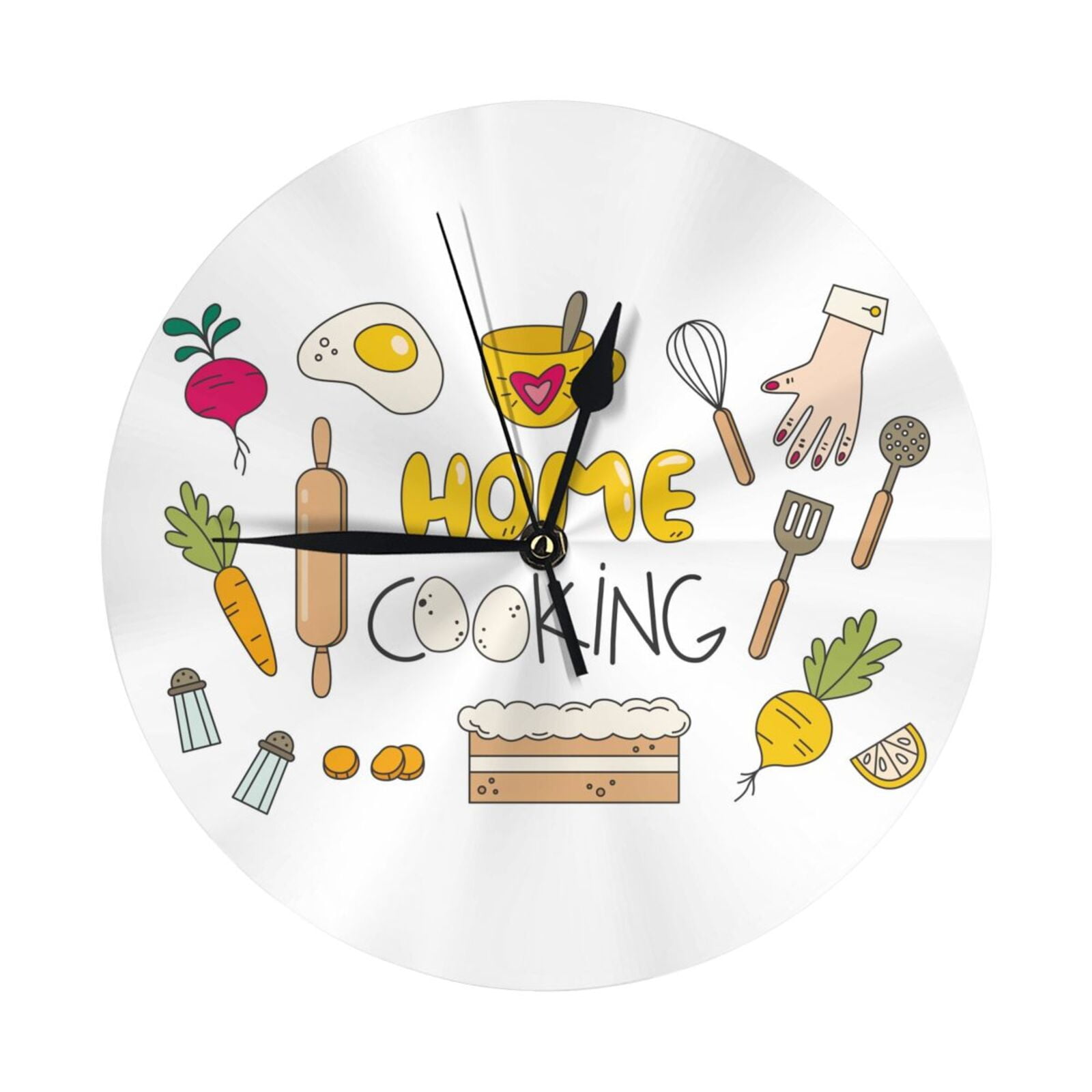 Wall Clock, Home Cooking Wall Clocks Battery Operated Silent Kitchen ...