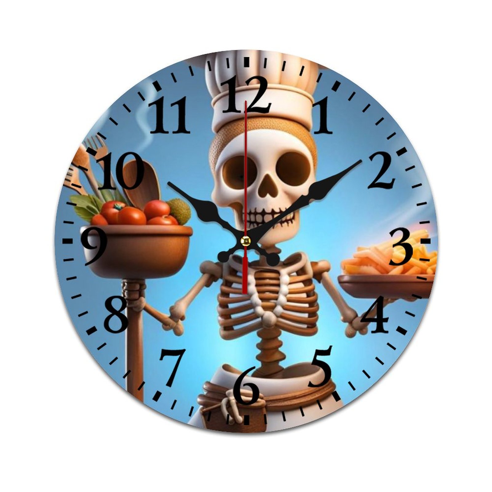 Wall Clock for Home Decoration, Gothic Chef Funny Pattern Vintage Mute ...