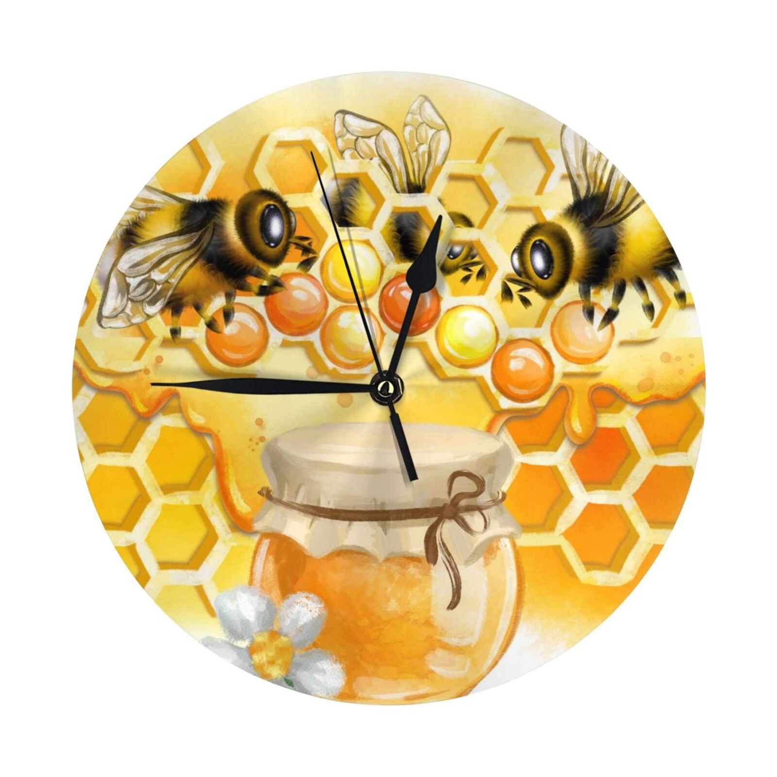 Wall Clock Honey Bee Wall Clocks Battery Operated, Modern Wall Clock ...