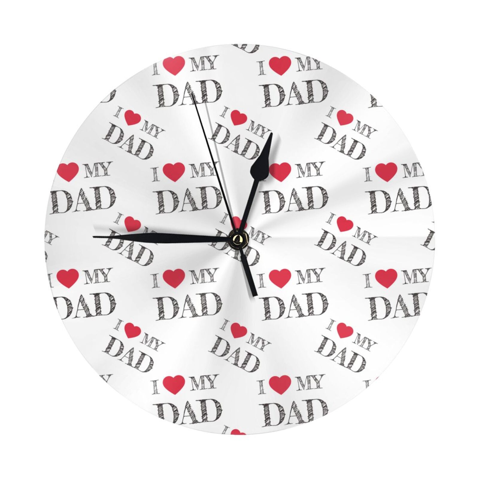 Wall Clock, I Love My Dad Wall Clocks Battery Operated Silent Kitchen ...