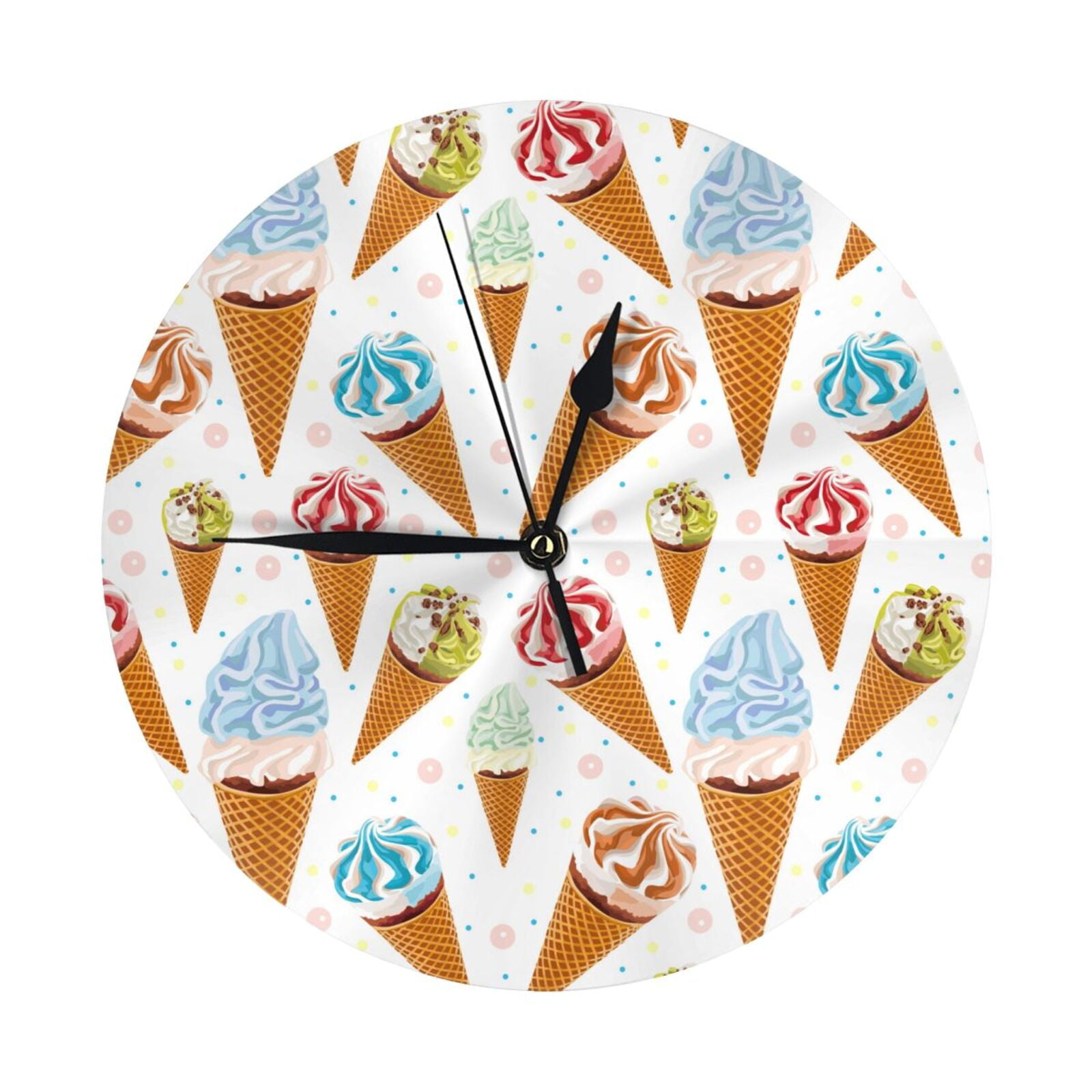 Wall Clock, Ice Cream No.J907 Wall Clocks Battery Operated Silent ...