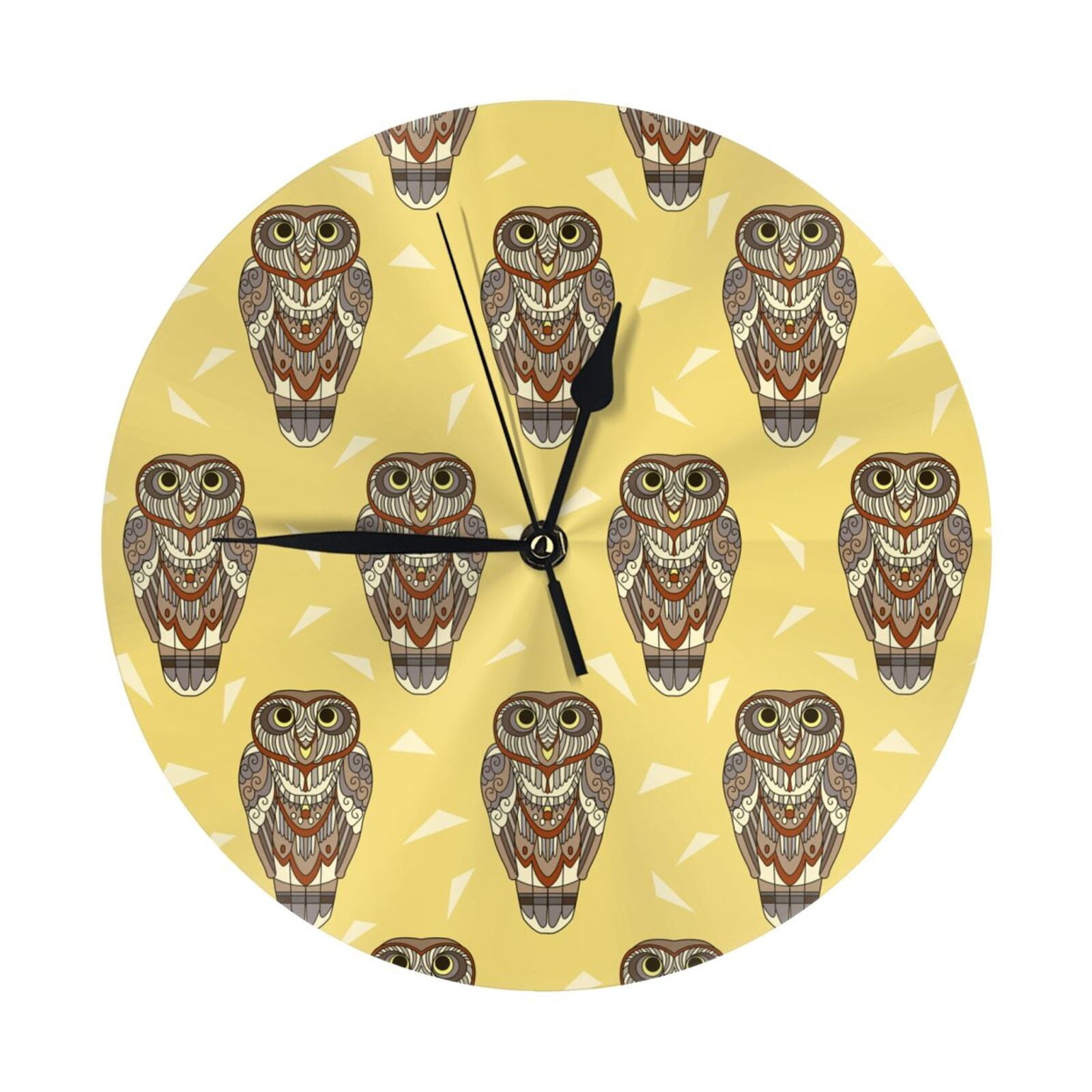 Wall Clock Indian Style Owl Wall Clocks Battery Operated, Modern Wall ...