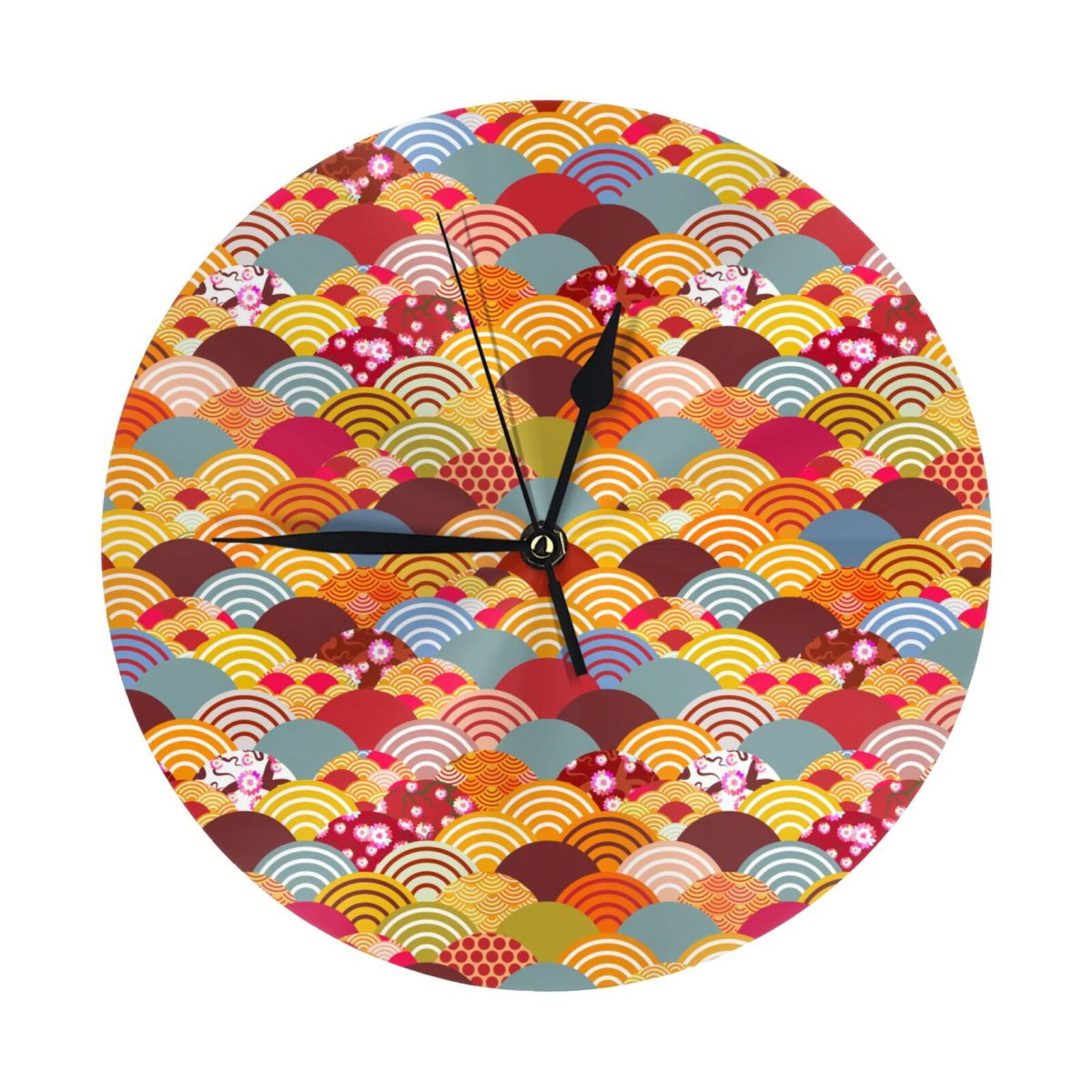 Wall Clock, Japanese Style Fish Scales Wall Clocks Battery Operated ...