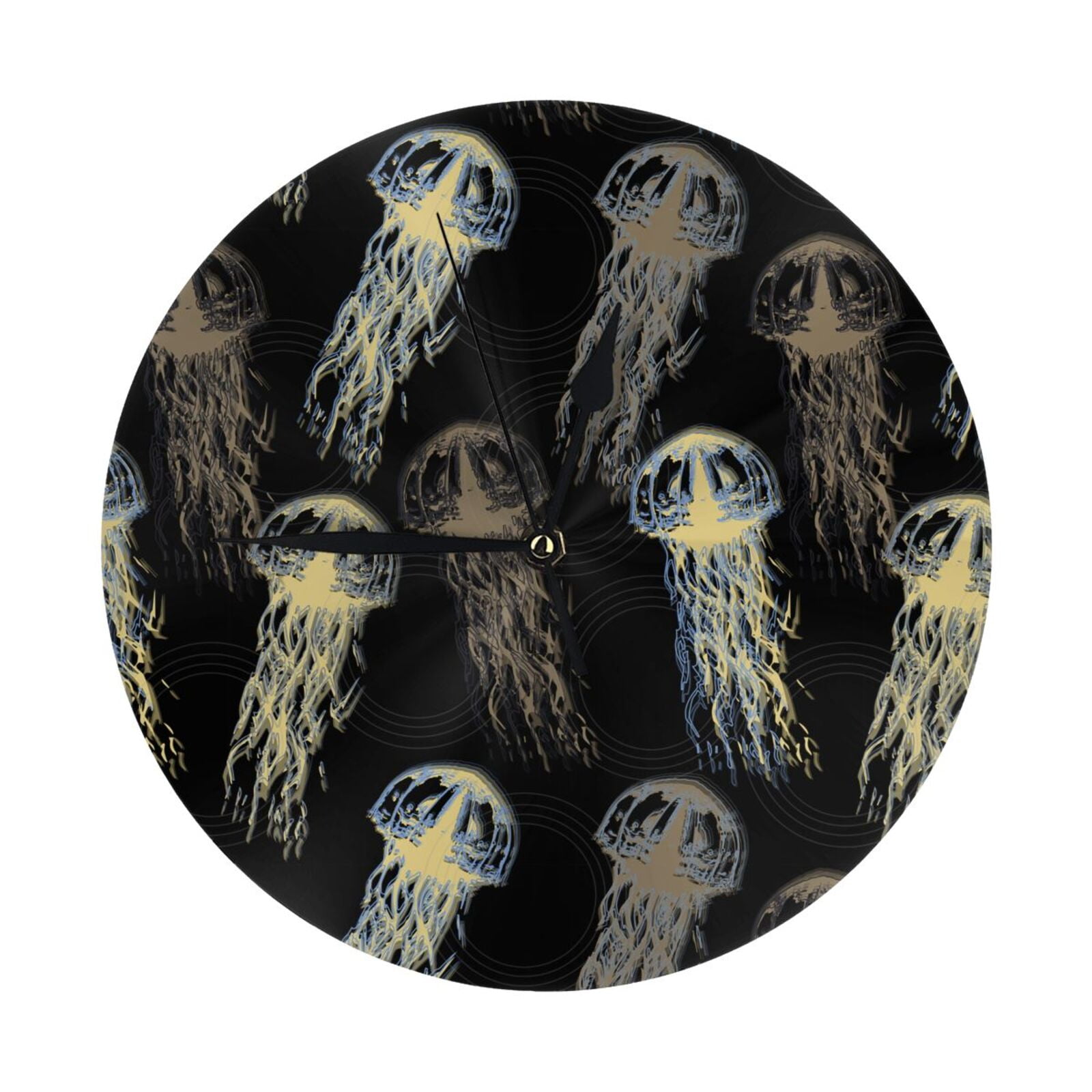 Wall Clock, Jellyfish Wall Clocks Battery Operated Silent Kitchen ...