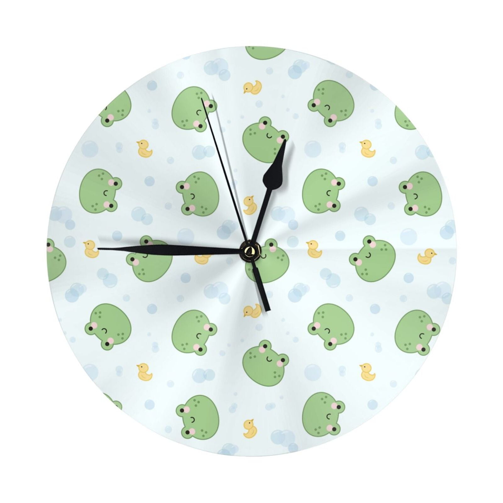 Wall Clock Kawaii Frogs Wall Clocks Battery Operated, Modern Wall Clock ...
