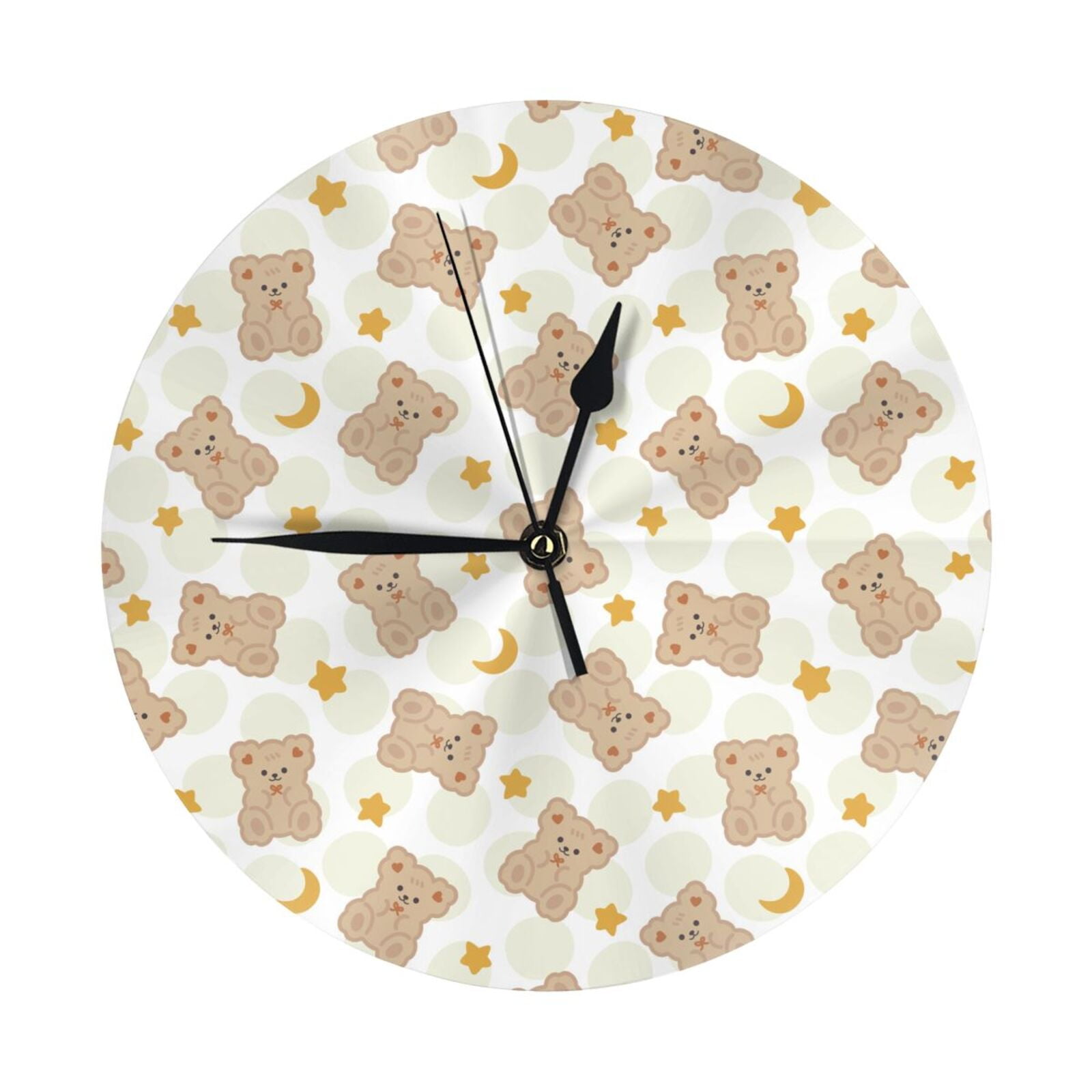 Wall Clock, Kawaii bear Wall Clocks Battery Operated Silent Kitchen ...