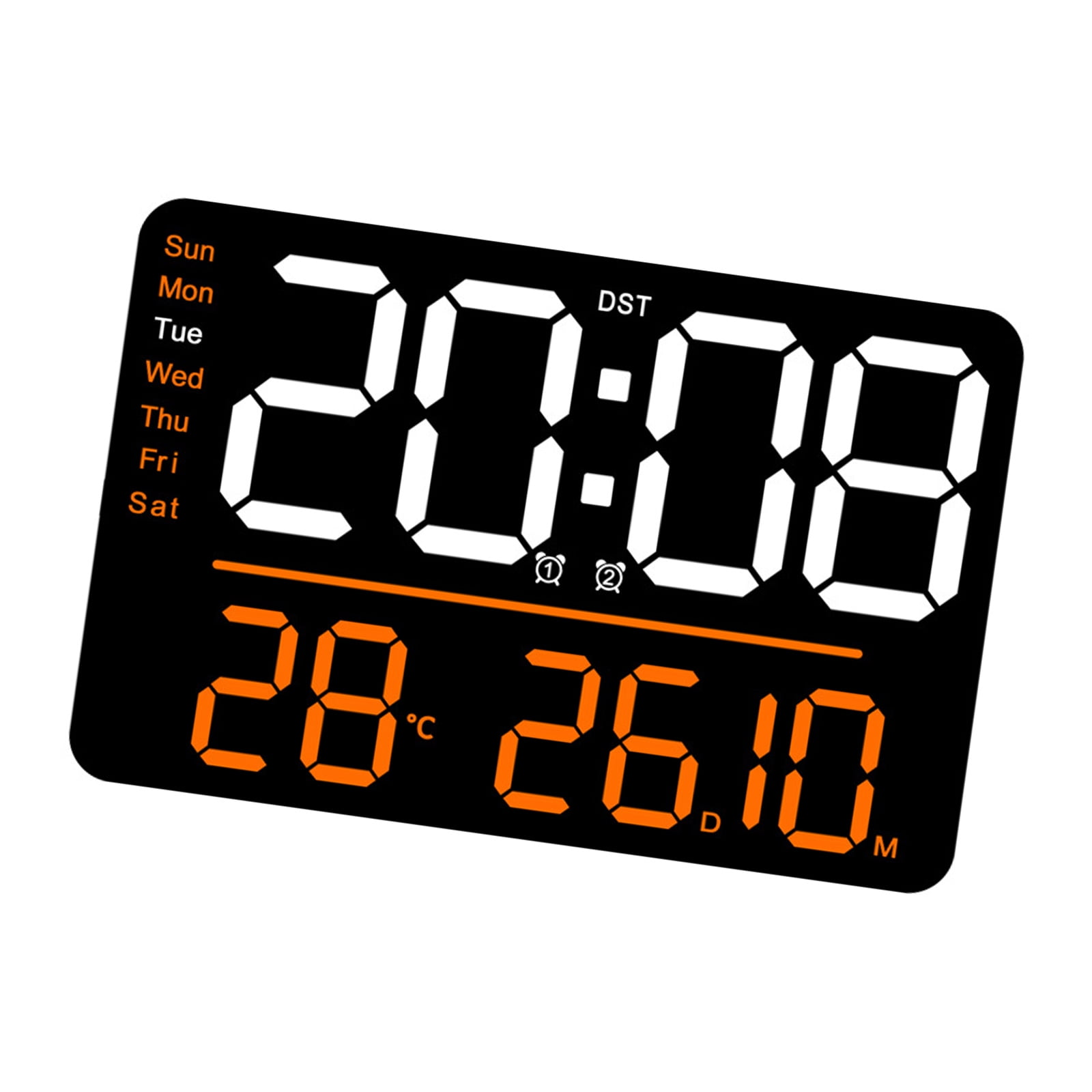 Wall Clock Large Digital Clocks with Date/Week/Temperature Display ...
