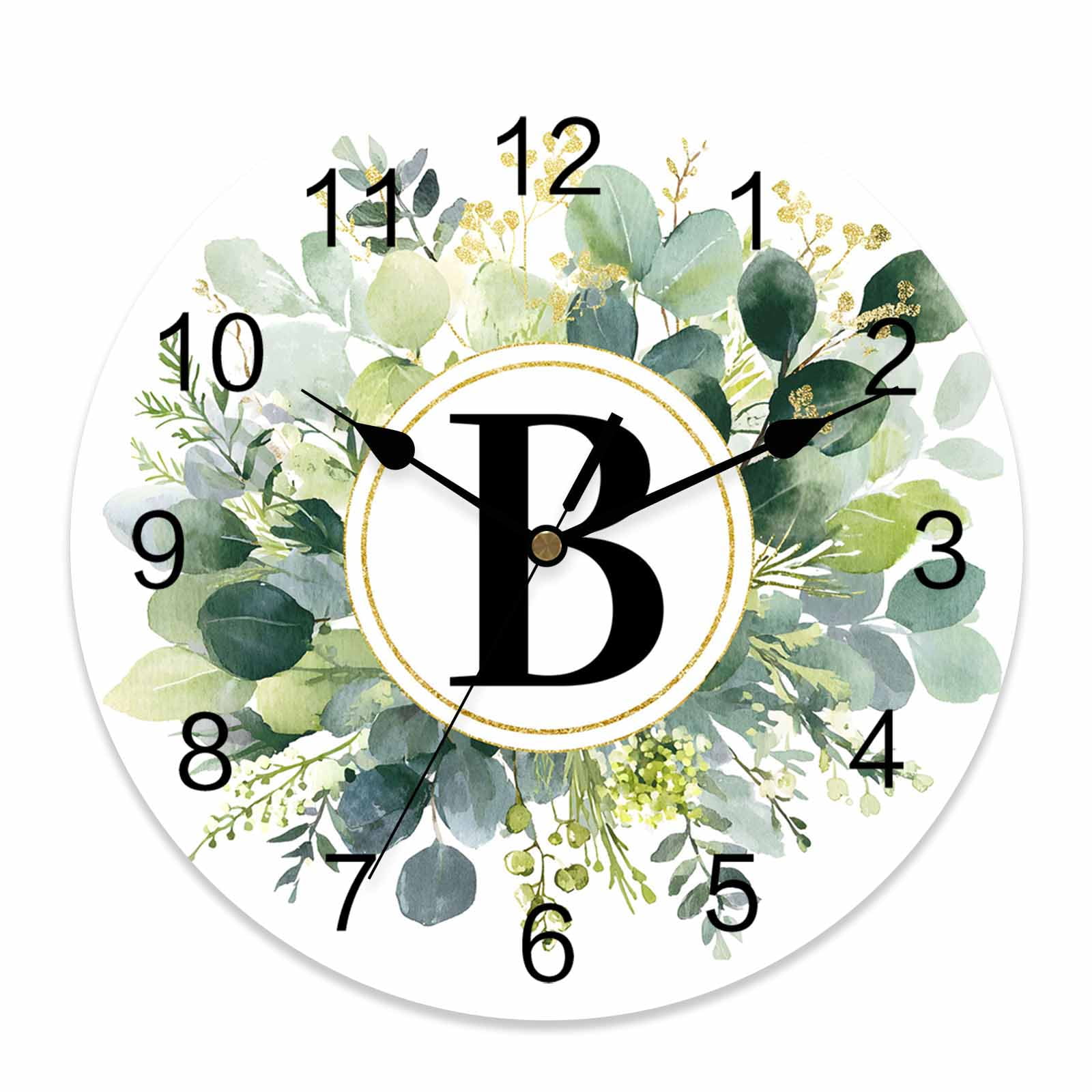 Wall Clock Letter B Clocks PVC Silent Non-Ticking Battery Operated ...