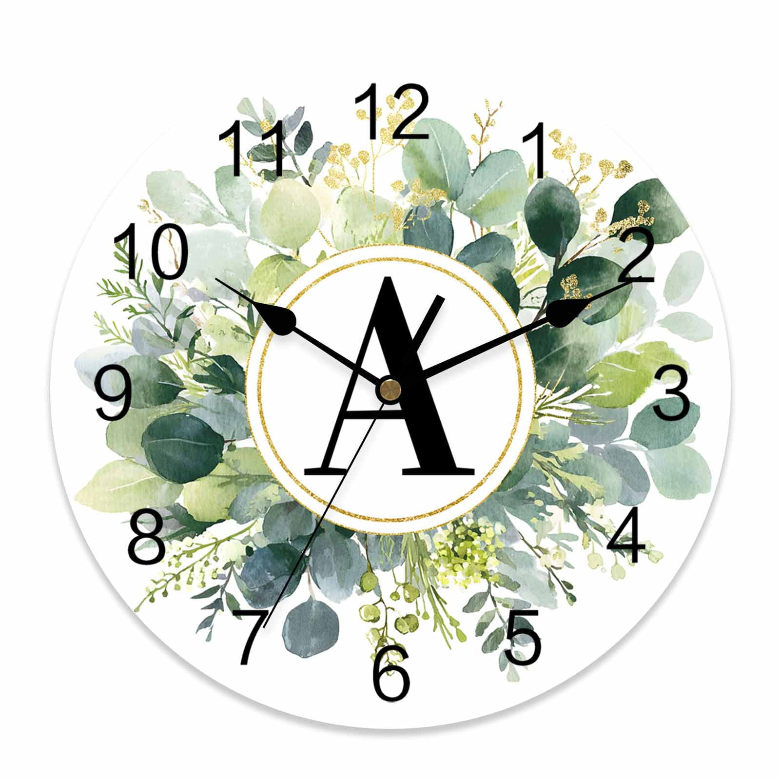 Wall Clock Letter A Clocks PVC Silent Non-Ticking Battery Operated ...