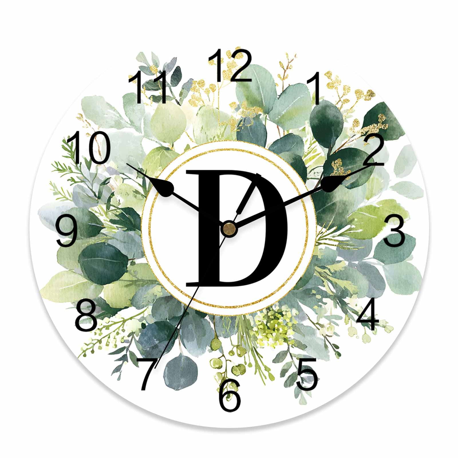 Wall Clock Letter D Clocks PVC Silent Non-Ticking Battery Operated ...