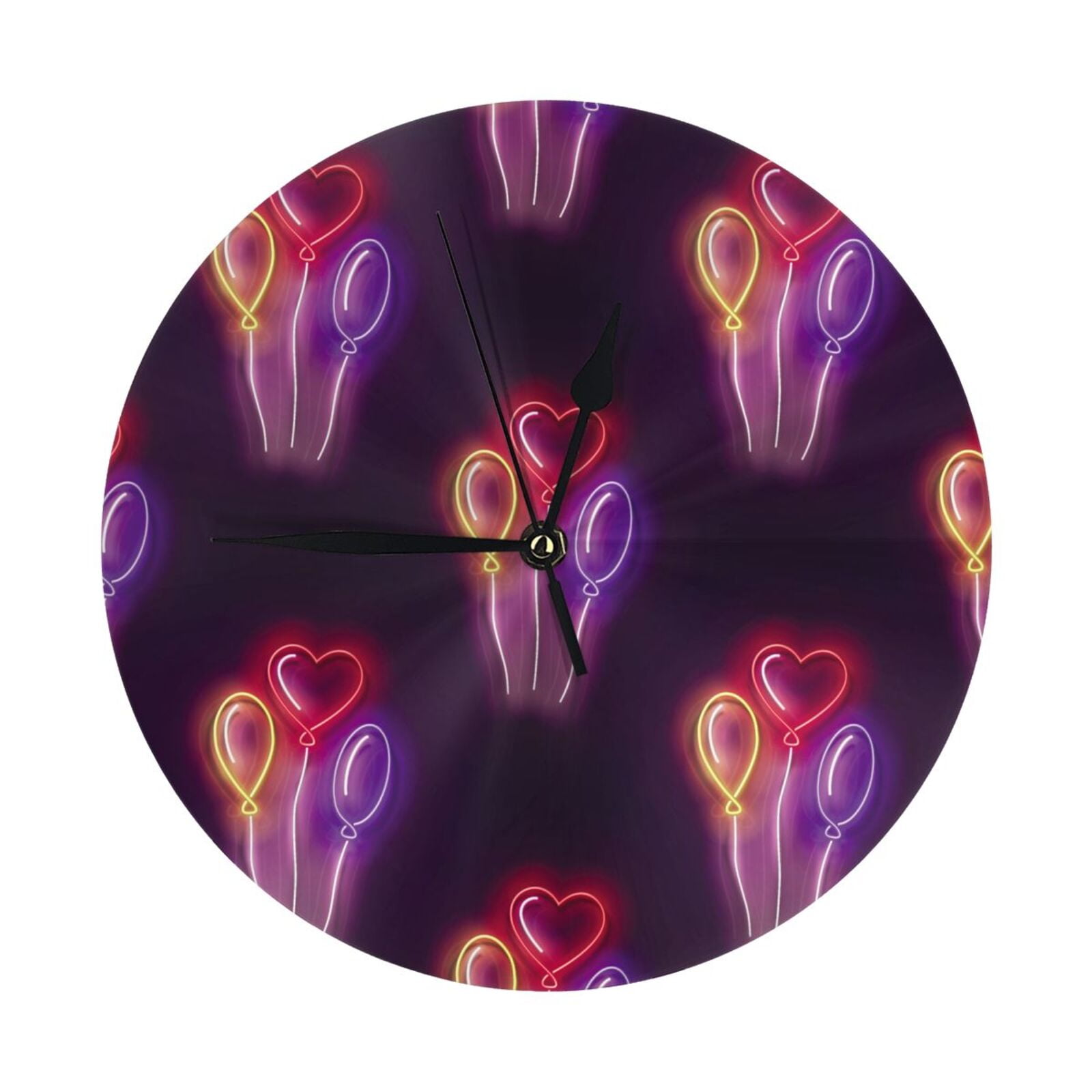 Wall Clock Light Bulb Pattern balloon Wall Clocks Battery Operated ...