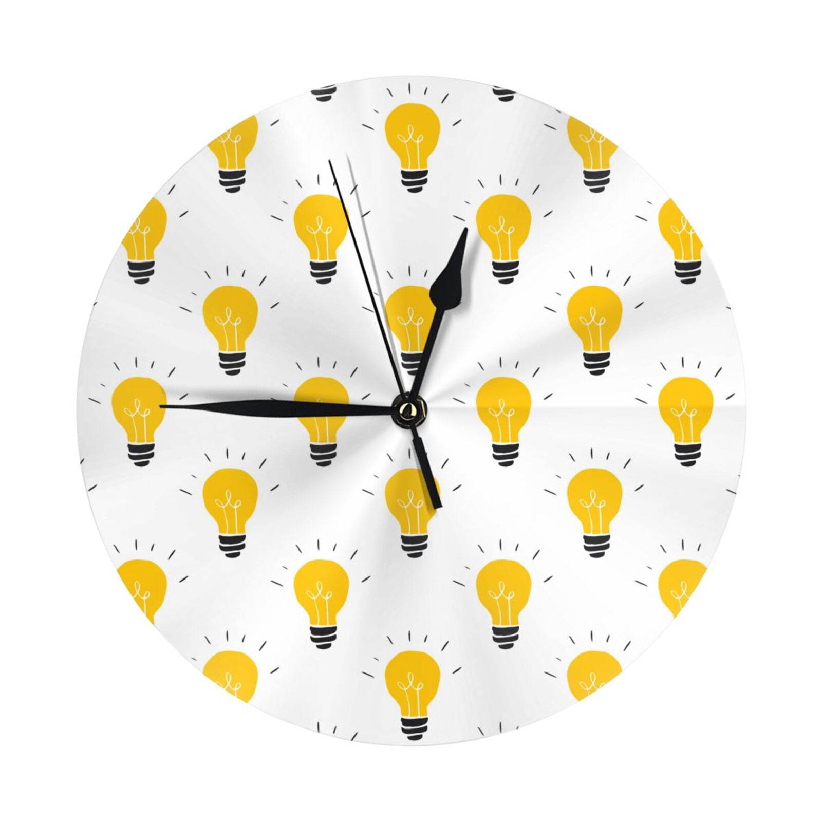 Wall Clock, Light Bulb Pattern white Wall Clocks Battery Operated ...