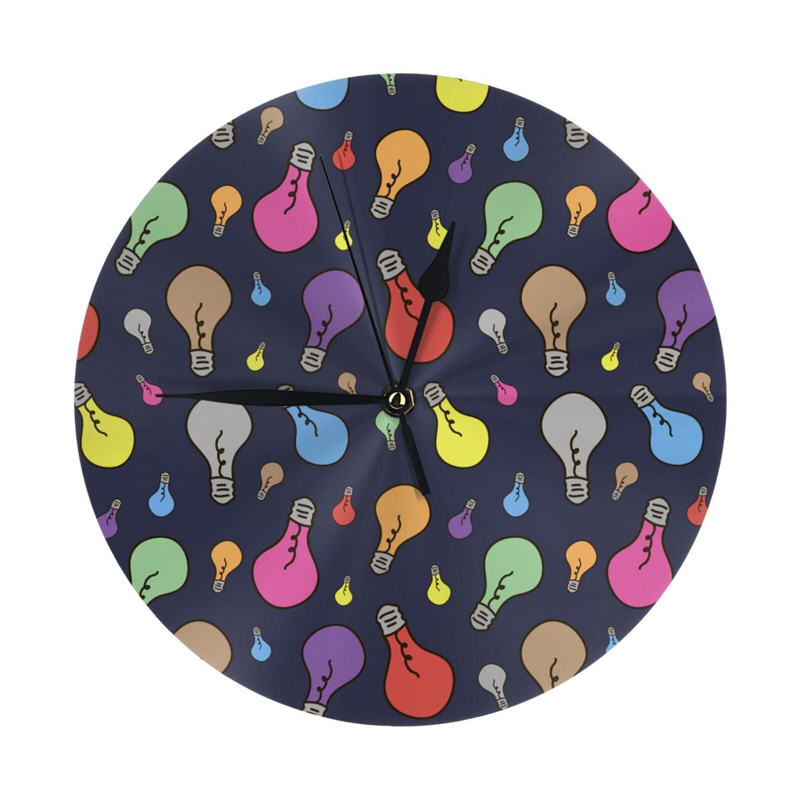 Wall Clock Light Bulb colorful Wall Clocks Battery Operated, Modern ...