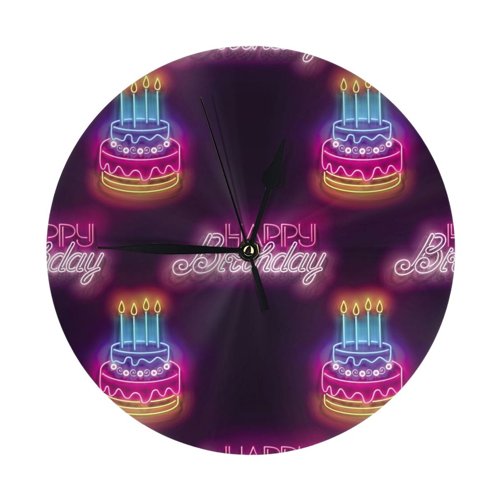 Wall Clock Light Bulb happy birthday Wall Clocks Battery Operated ...