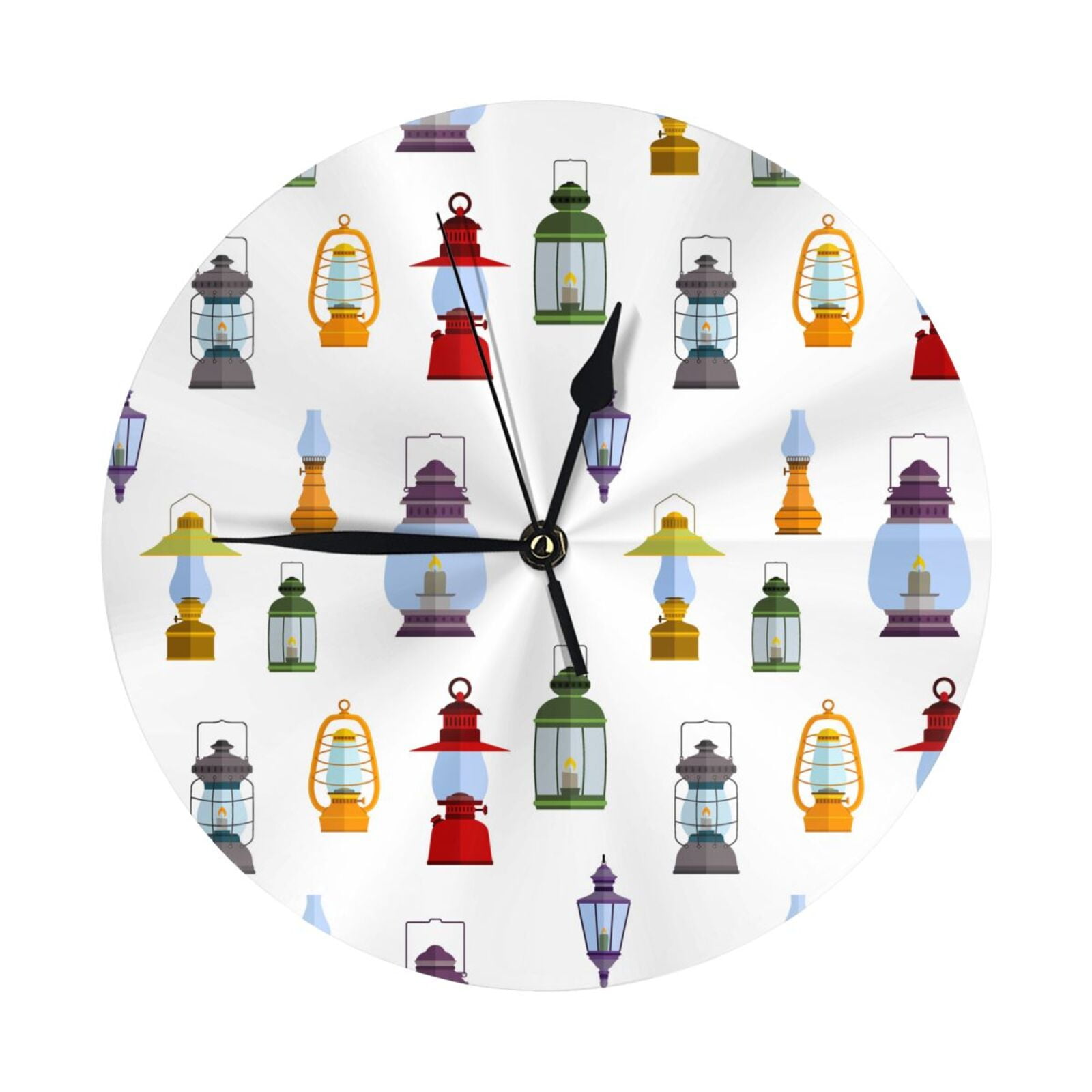 Wall Clock Light Bulb vintage style Wall Clocks Battery Operated ...