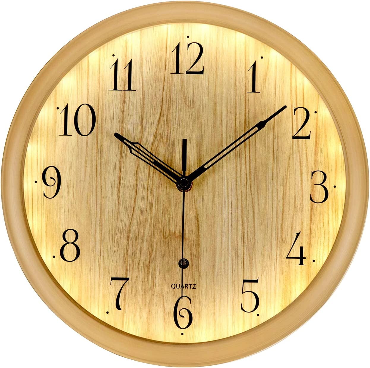 Wall Clock - Lighted Up Wall Clocks Battery Operated Glow in The Dark ...