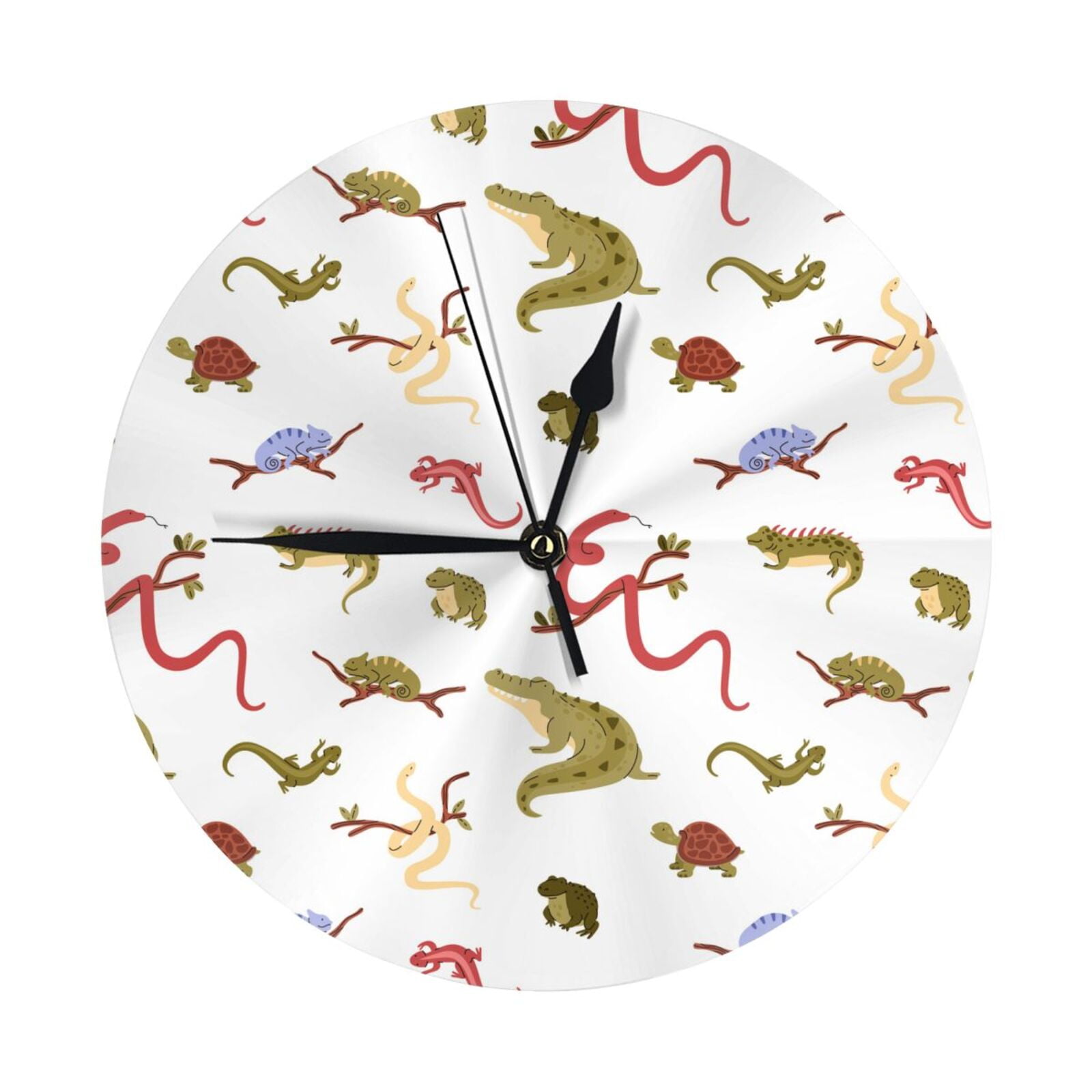 Wall Clock Lizard Snake Turtle Crocodile_A Wall Clocks Battery Operated, Modern Wall Clock for ...