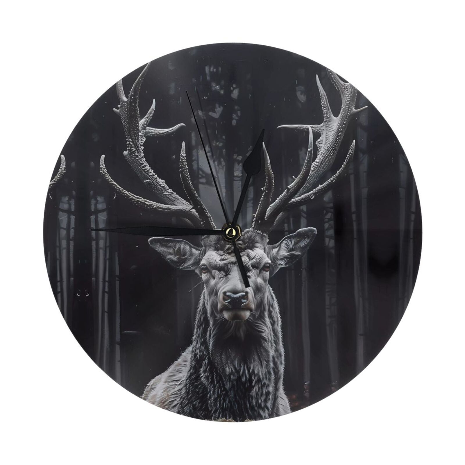 Wall Clock, Majestic Forest Stag Wall Clocks Battery Operated Silent ...