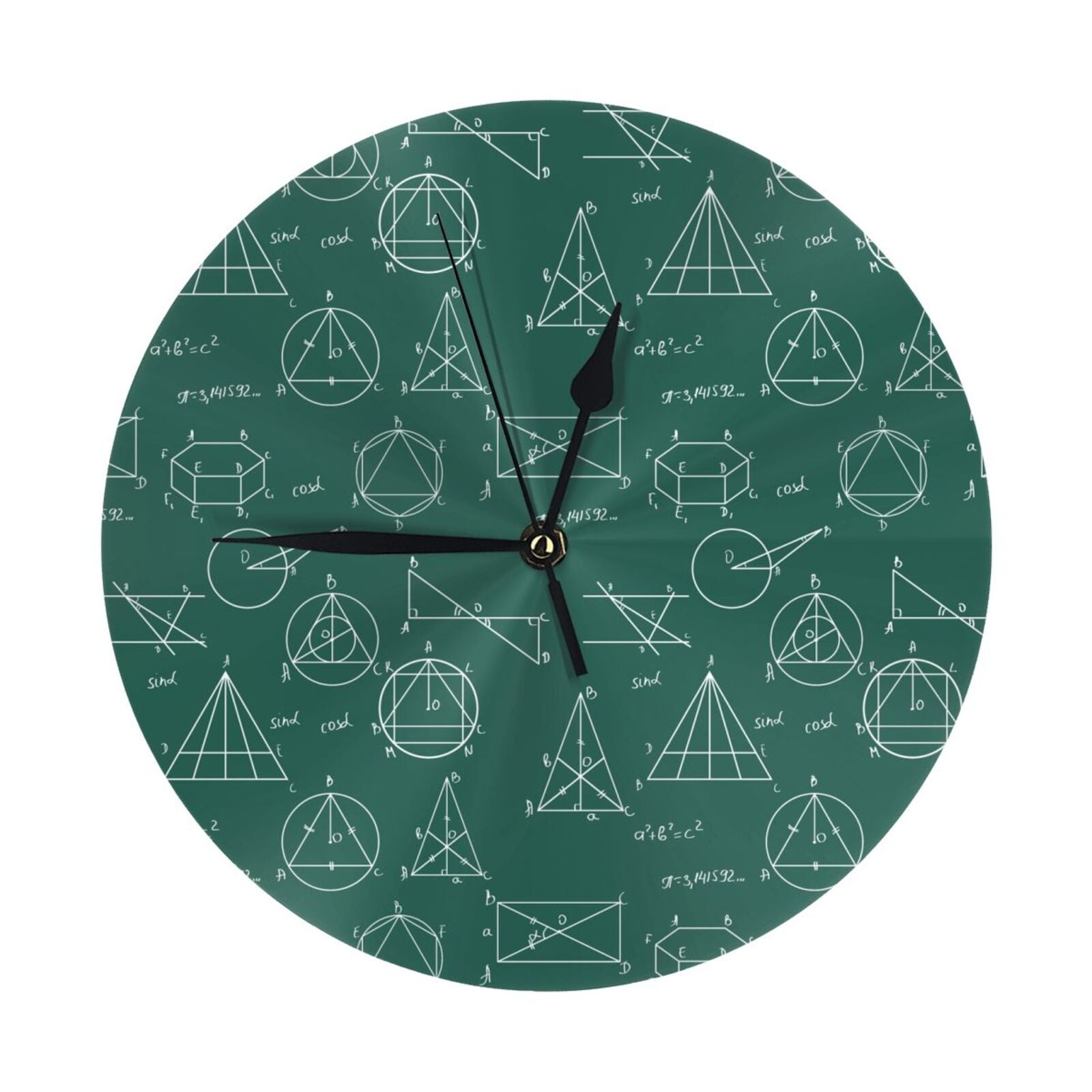Wall Clock, Math Print equation Wall Clocks Battery Operated Silent ...