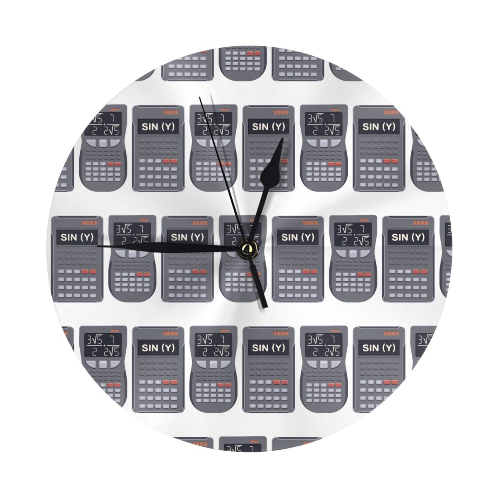 Wall Clock - Math calculator equation Prin 9.8 Inch Silent Non Ticking ...