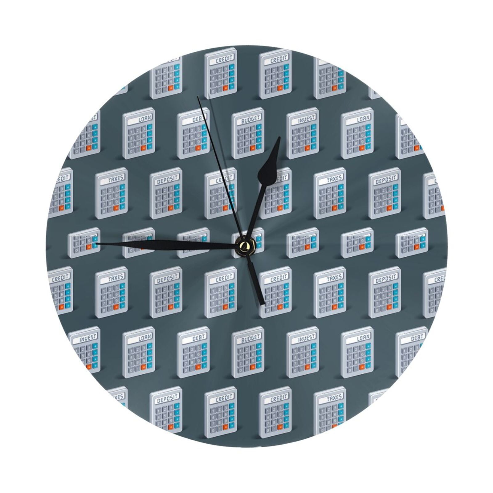 Wall Clock, Math calculator pattern Wall Clocks Battery Operated Silent ...