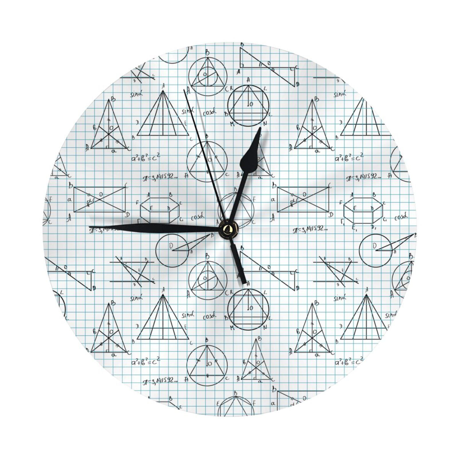 Wall Clock, Math equation Print Wall Clocks Battery Operated Silent ...