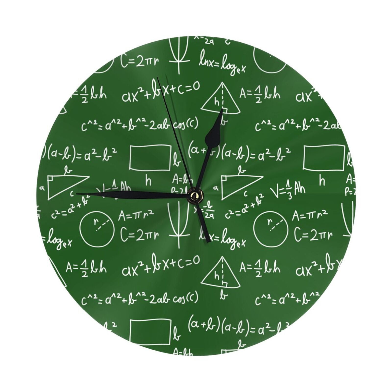 Wall Clock, Math equation green Wall Clocks Battery Operated Silent ...