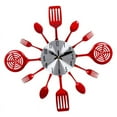 Wall Clock Metal Mute Utensils Toned Forks Spoons Spatulas Wall Clock ...