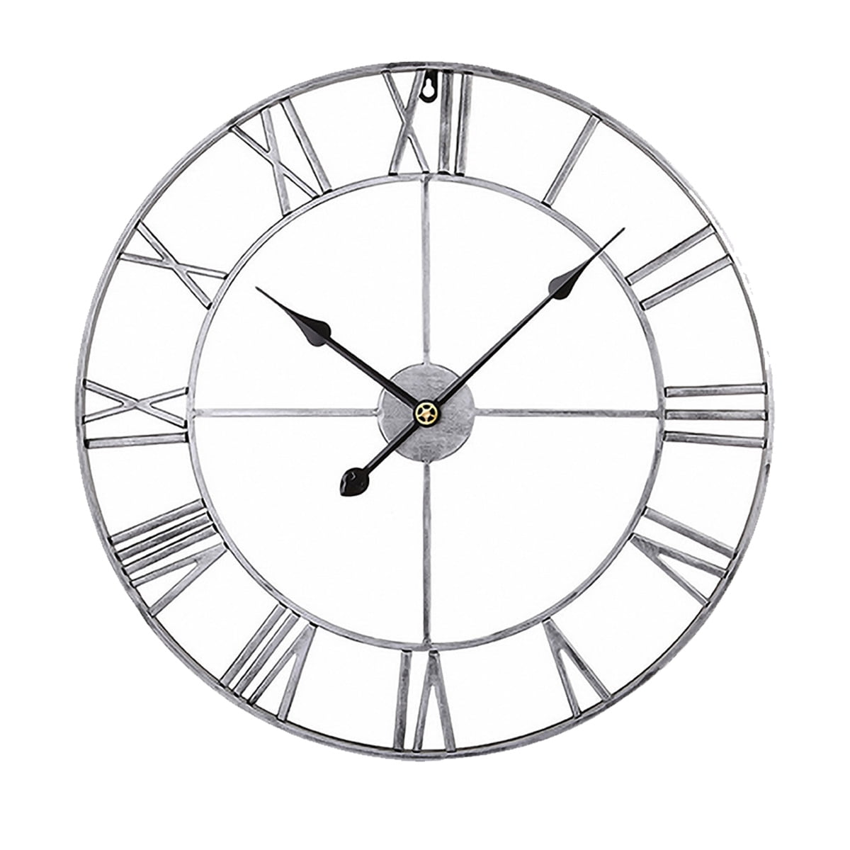 Wall Clock, Metal Retro Roman Numeral Clock, 40Cm Modern Round Wall ...