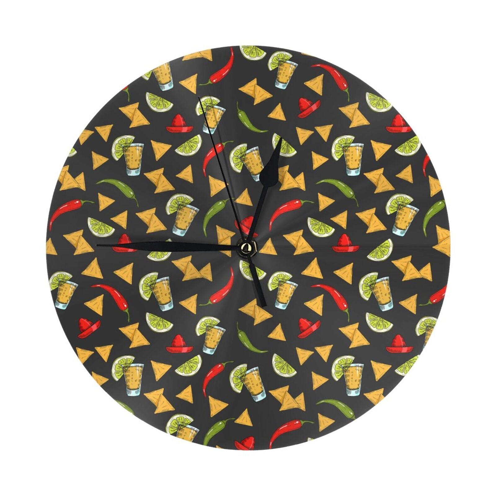 Wall Clock, Mexican Food Beer Wall Clocks Battery Operated Silent ...