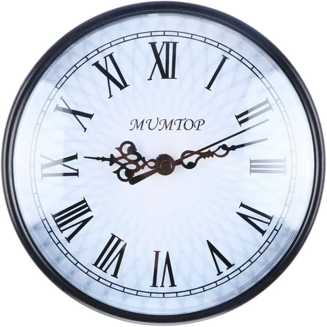 MUMTOP Silent Analog Battey Powered Classic Wall Clock, Roman Numeral ...