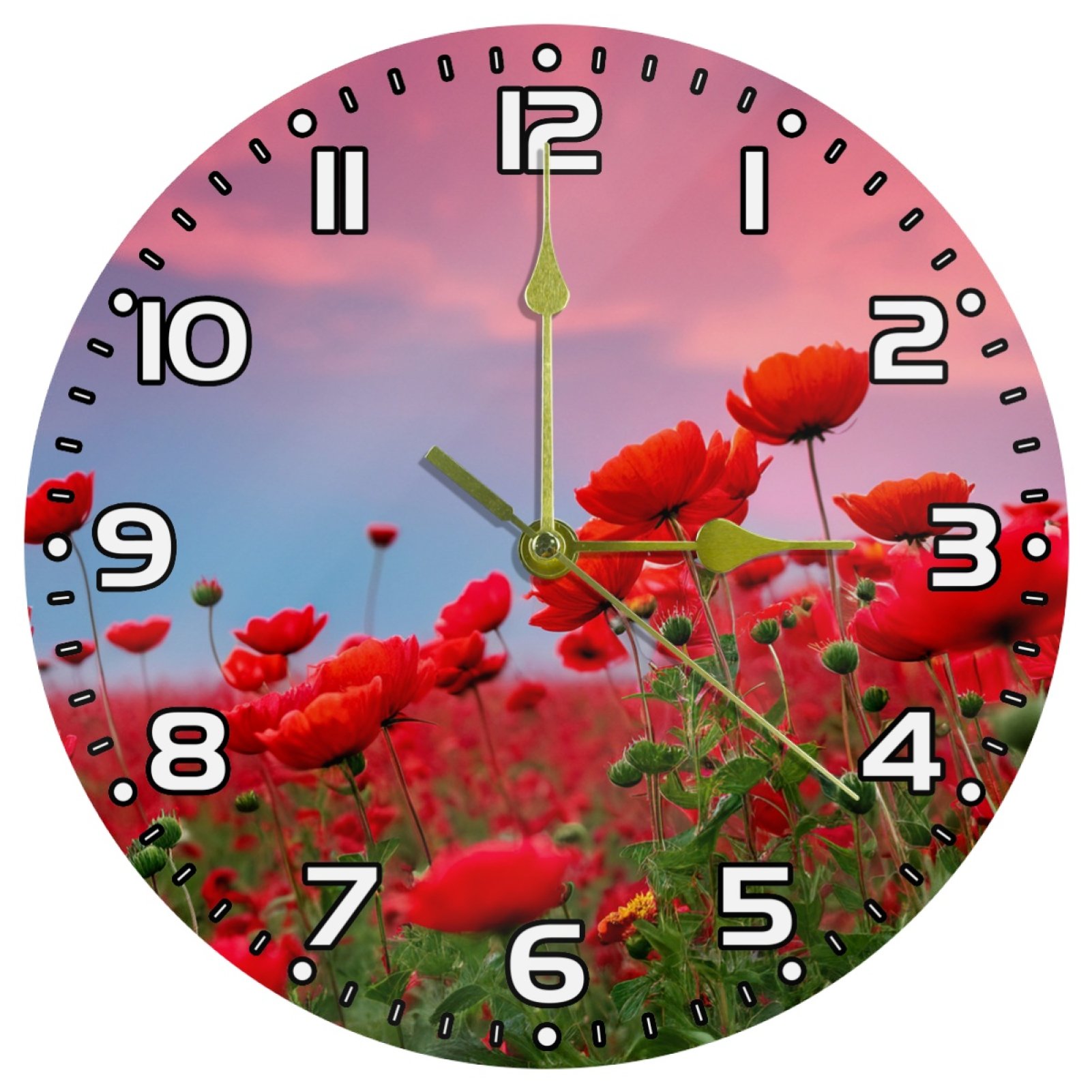 Wall Clock Modern Clocks Battery Operated Round Silent Clock 9.85 in ...