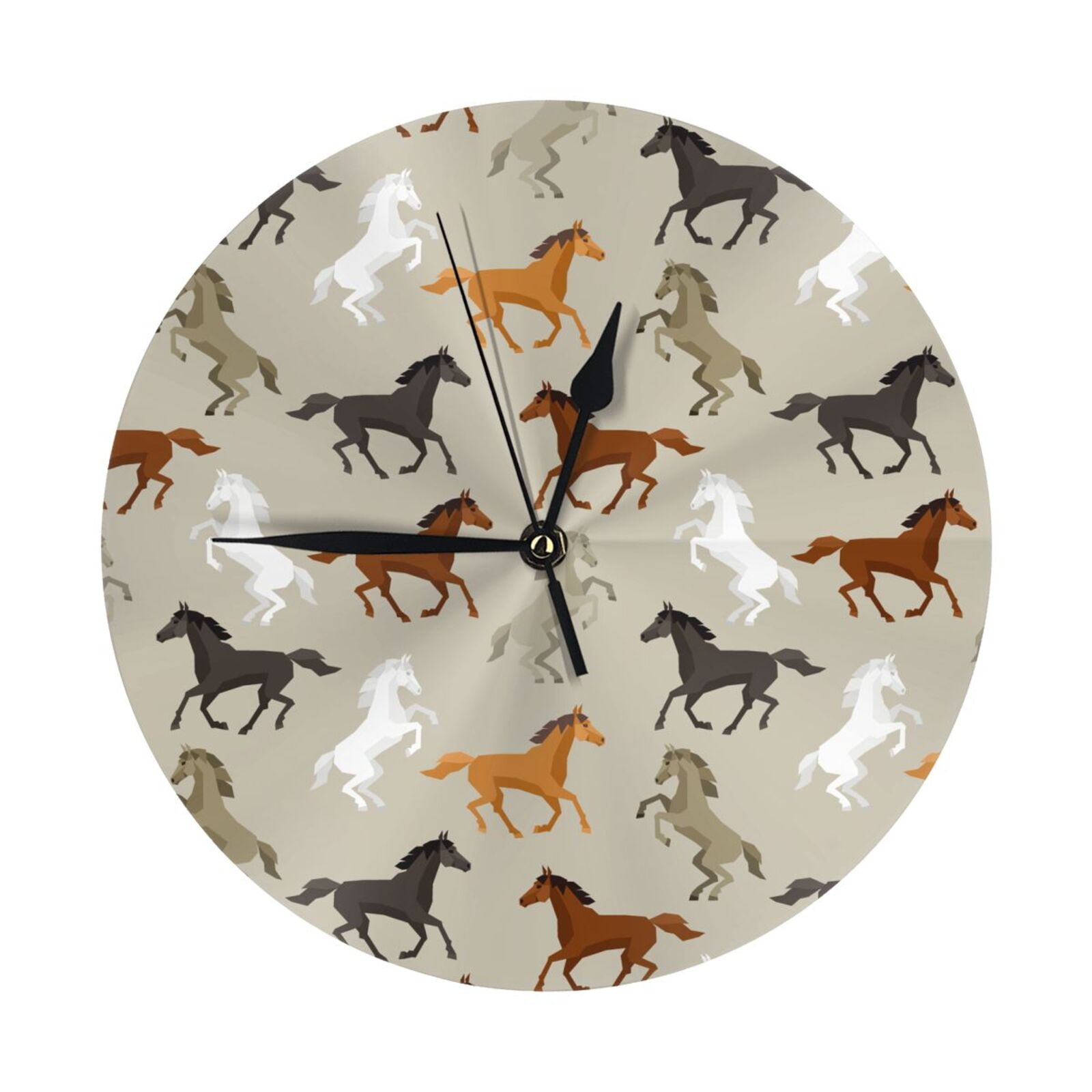 Wall Clock, Modern Cool Horse Wall Clocks Battery Operated Silent ...