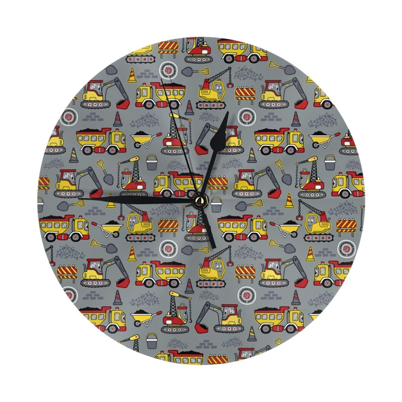 Wall Clock, Modern excavator B Wall Clocks Battery Operated Silent ...