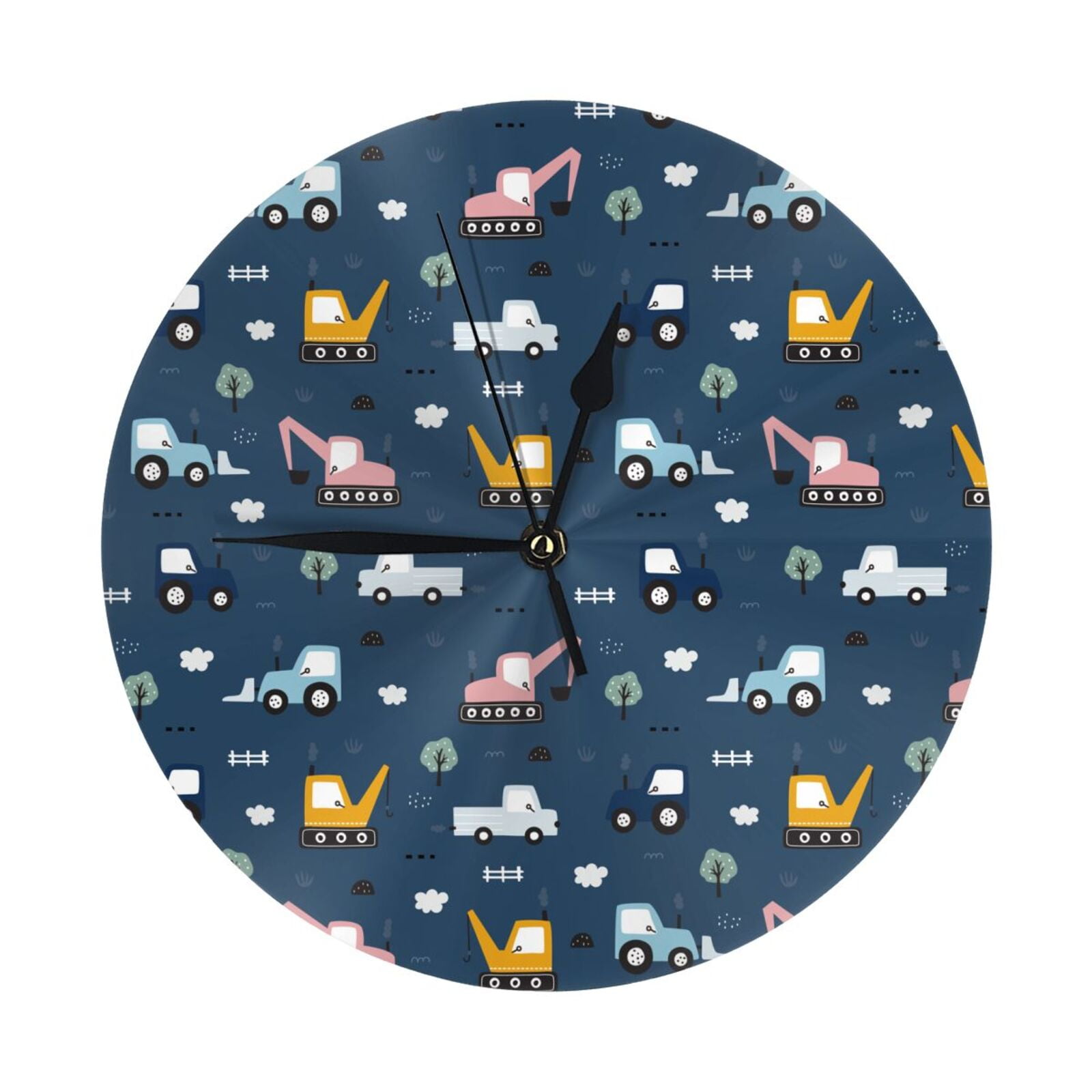 Wall Clock, Modern modern excavator D Wall Clocks Battery Operated ...