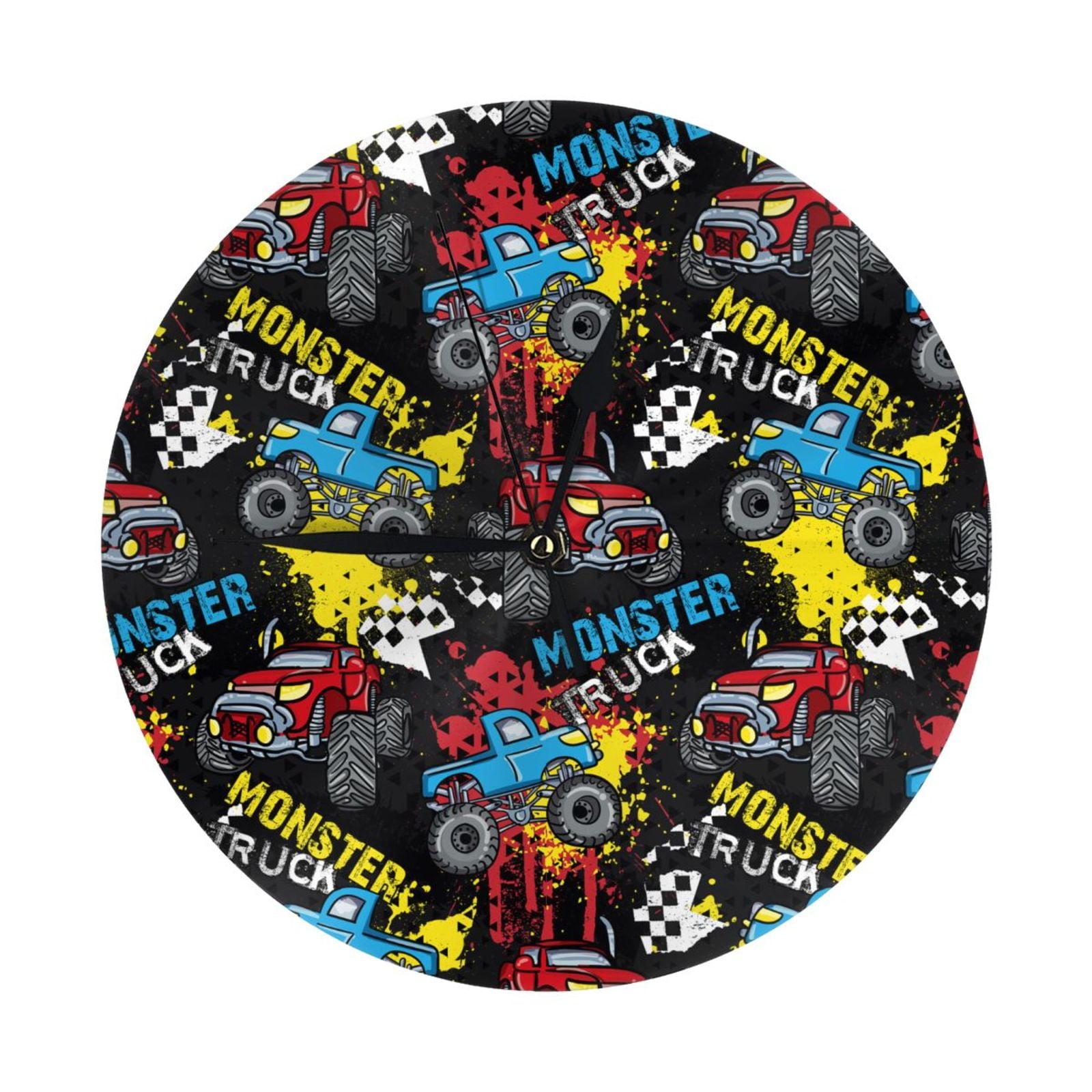 Wall Clock Monster Car Wall Clocks Battery Operated, Modern Wall Clock ...